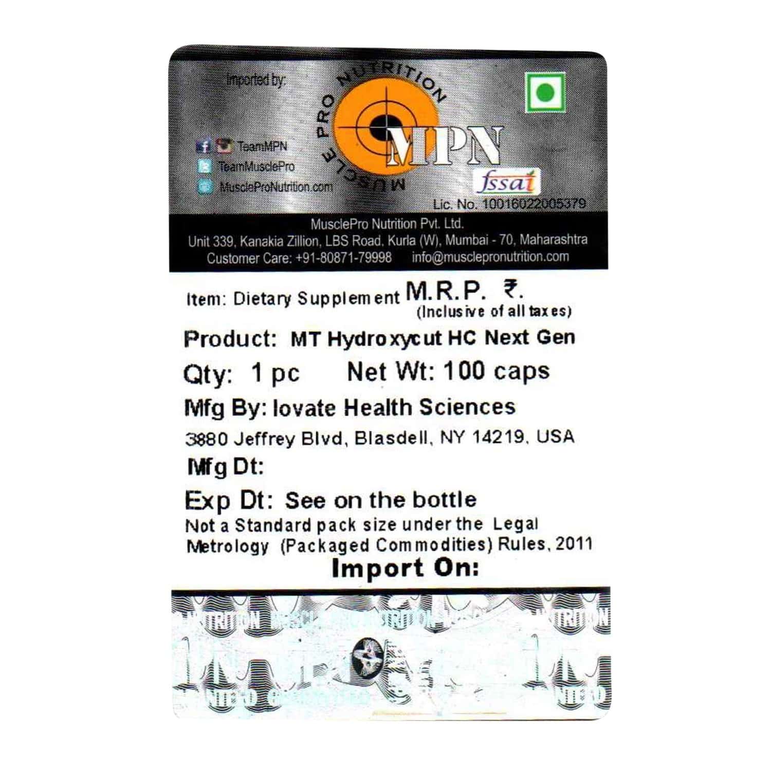 Buy MUSCLETECH HYDROXYCUT NEXTGEN CAPSULE 100 Online & Get Upto 60% OFF ...