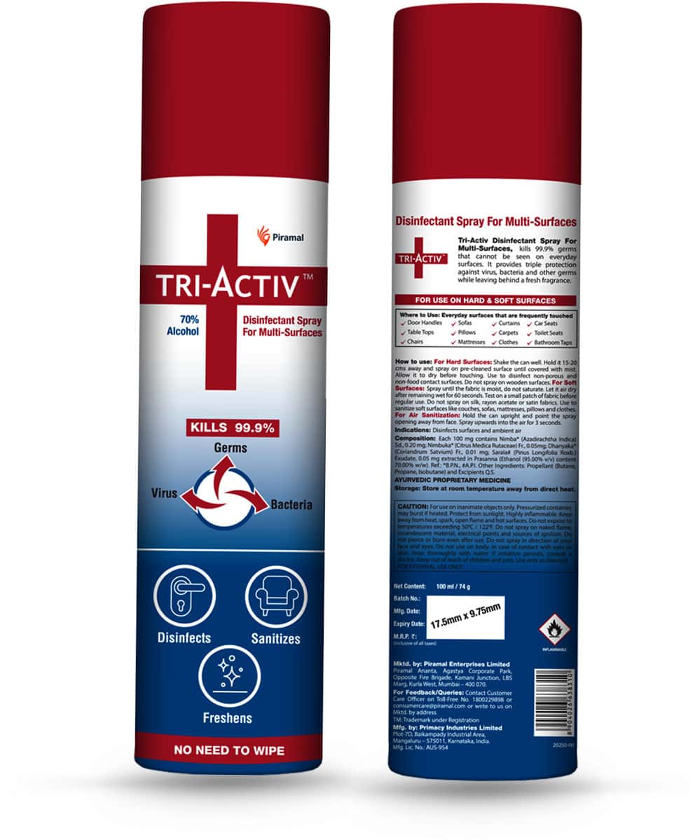 Buy TRI-ACTIV DISINFECTANT SPRAY FOR MULTI-SURFACES 70% ALCOHOL BASED ...