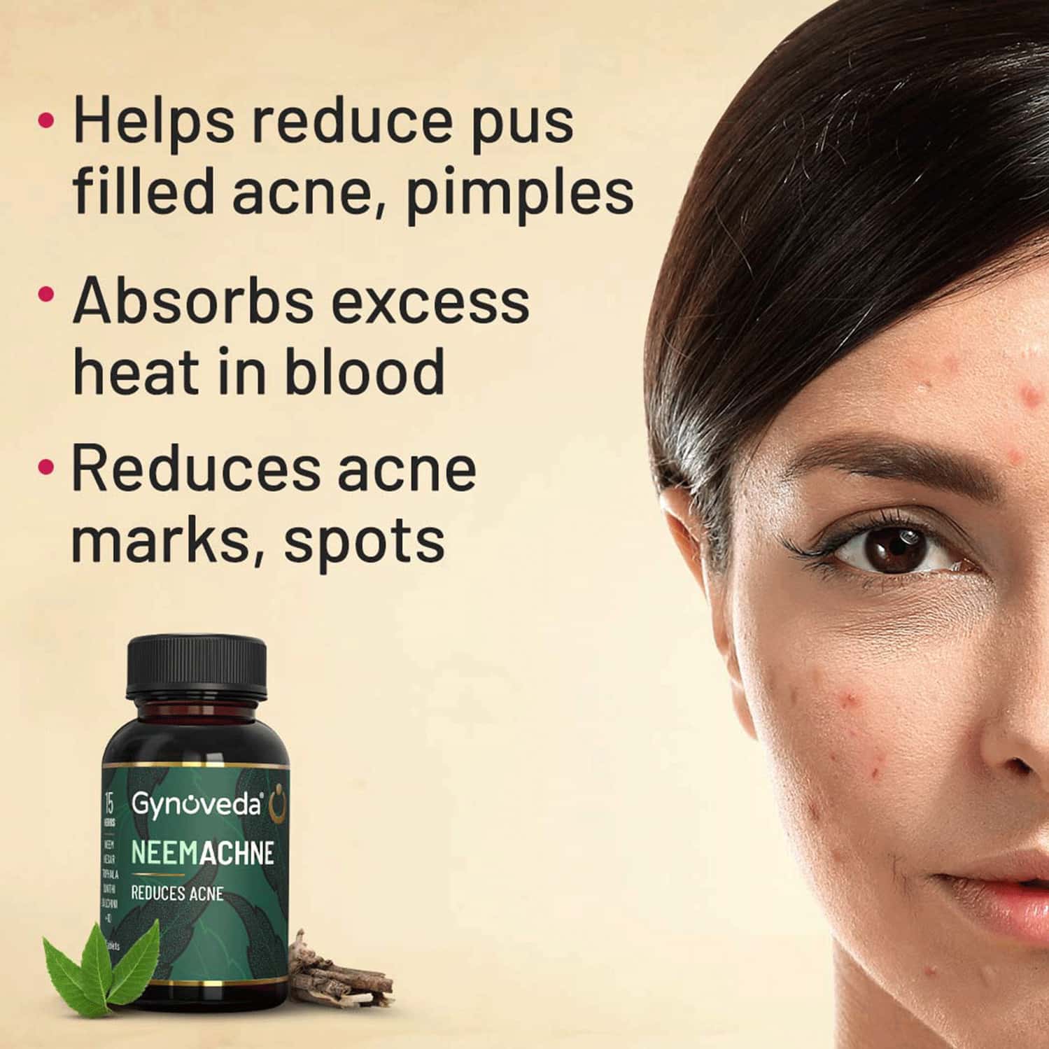 Buy GYNOVEDA ANTI ACNE AYURVEDIC MEDICINE CLEARS PIMPLES MARK SCARS ...
