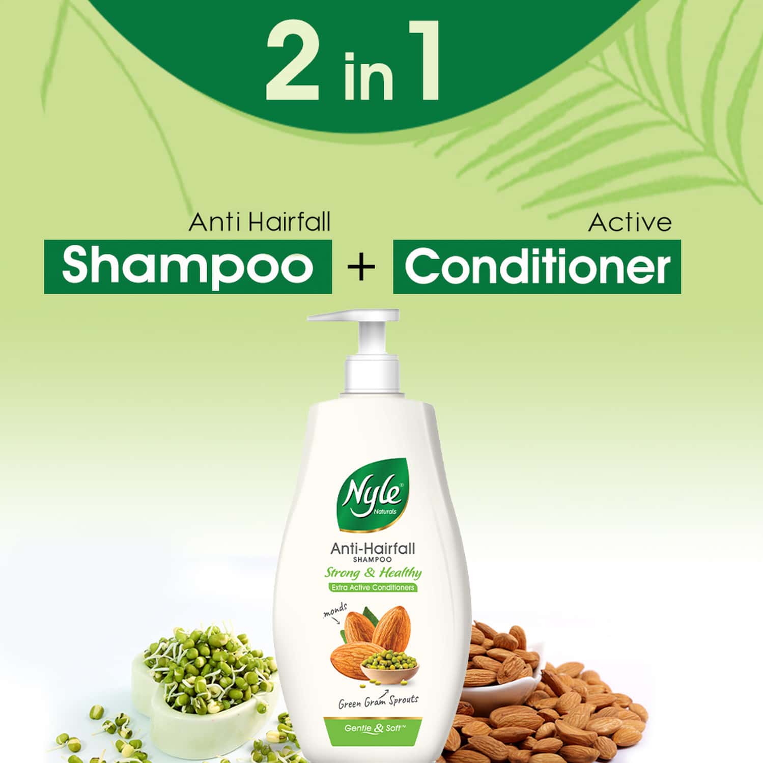 Buy NYLE NATURALS STRONG & HEALTHY 2 IN1 SHAMPOO + CONDITIONER, ALMONDS ...