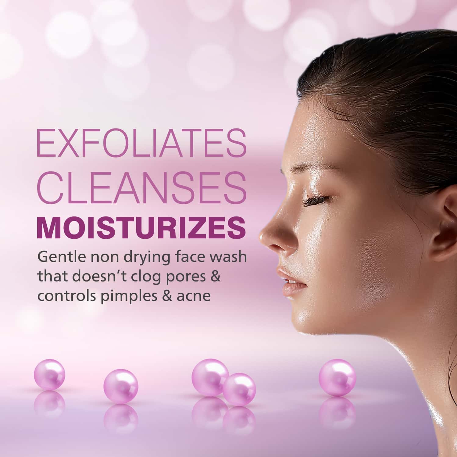 Buy GLOBRIGHT 3 WAY ANTIBACTERIAL FACE WASH 100 ML | SALICYLIC ACID 0.5 ...