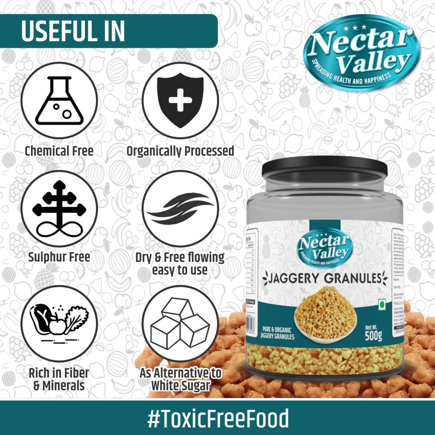 Buy NECTAR VALLEY JAGGERY GRANULES | 100% NATURAL, PURE & ORGANIC ...