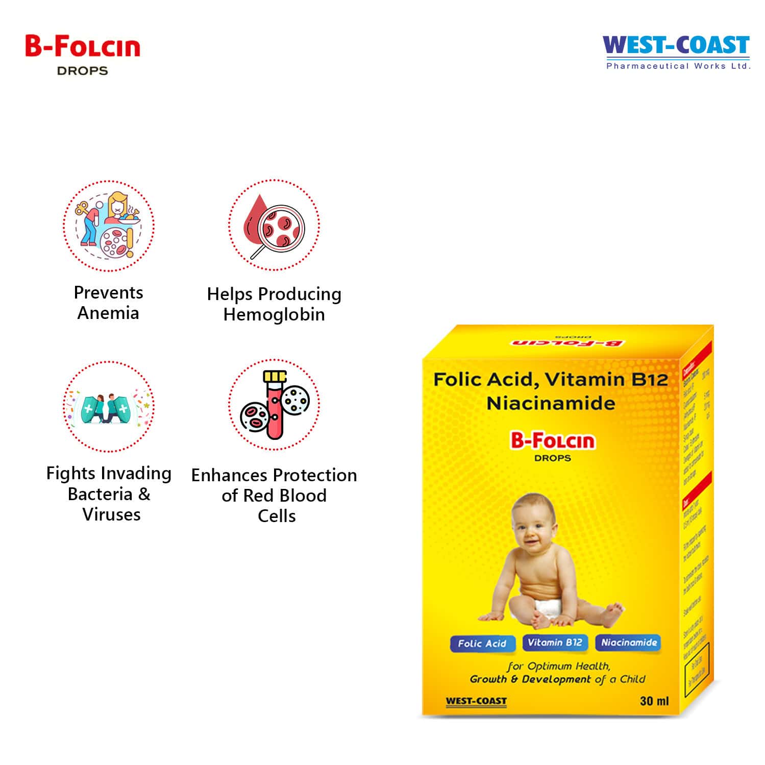 Buy WEST COAST B-FOLCIN DROP FOLIC ACID, CYANOCOBALAMIN, AND ...