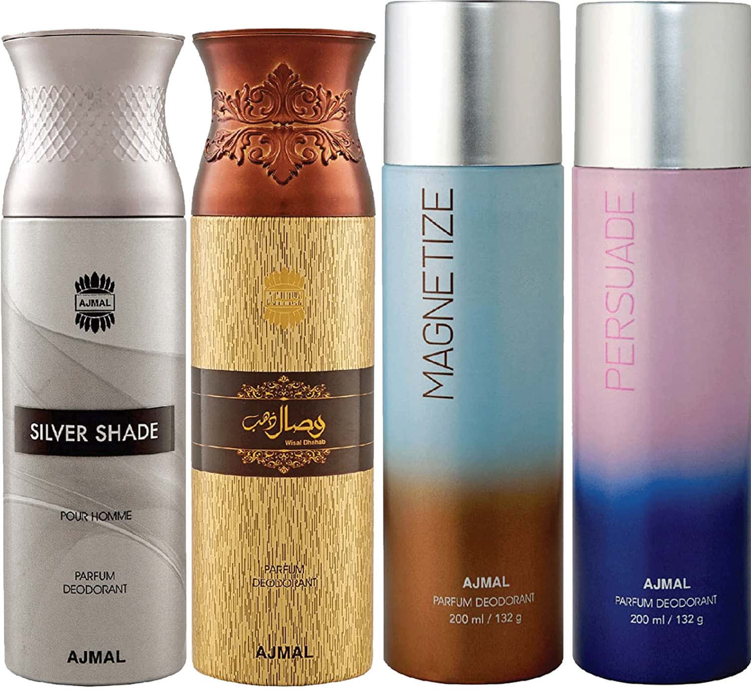 Buy AJMAL SILVER SHADE, WISAL DHAHAB, DISTRACTION & MAGNETIZE COMBO ...