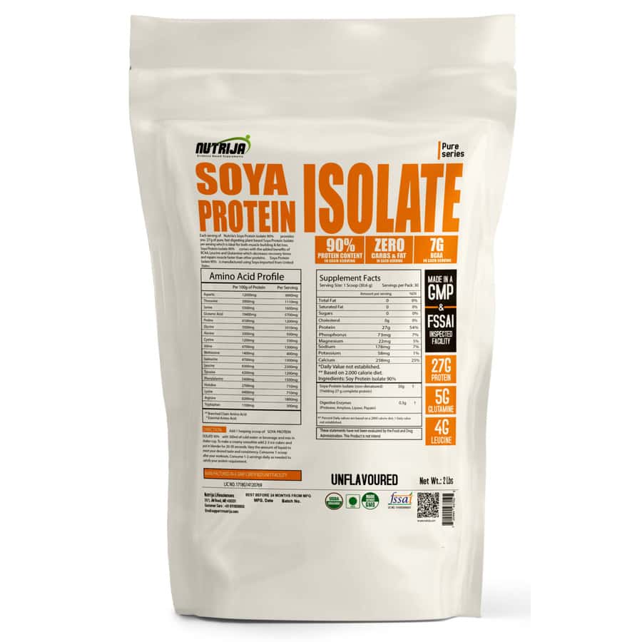 Buy NUTRIJA SOYA PROTEIN ISOLATE 90% | ADDED DIGESTIVE ENZYMES ...