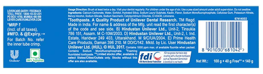 Buy Pepsodent Germi Check Cavity Protection, 100 Gm With 40% Free ...