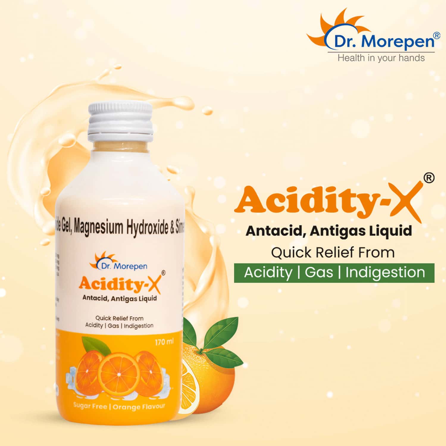 Buy DR. MOREPEN ACIDITY-X SYRUP FOR ACIDITY RELIEF ORANGE FLAVOUR ...