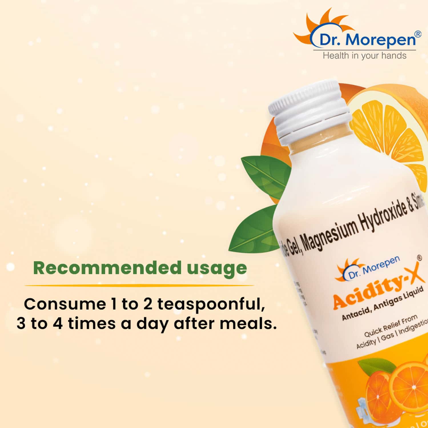 Buy DR. MOREPEN ACIDITY-X SYRUP FOR ACIDITY RELIEF ORANGE FLAVOUR ...