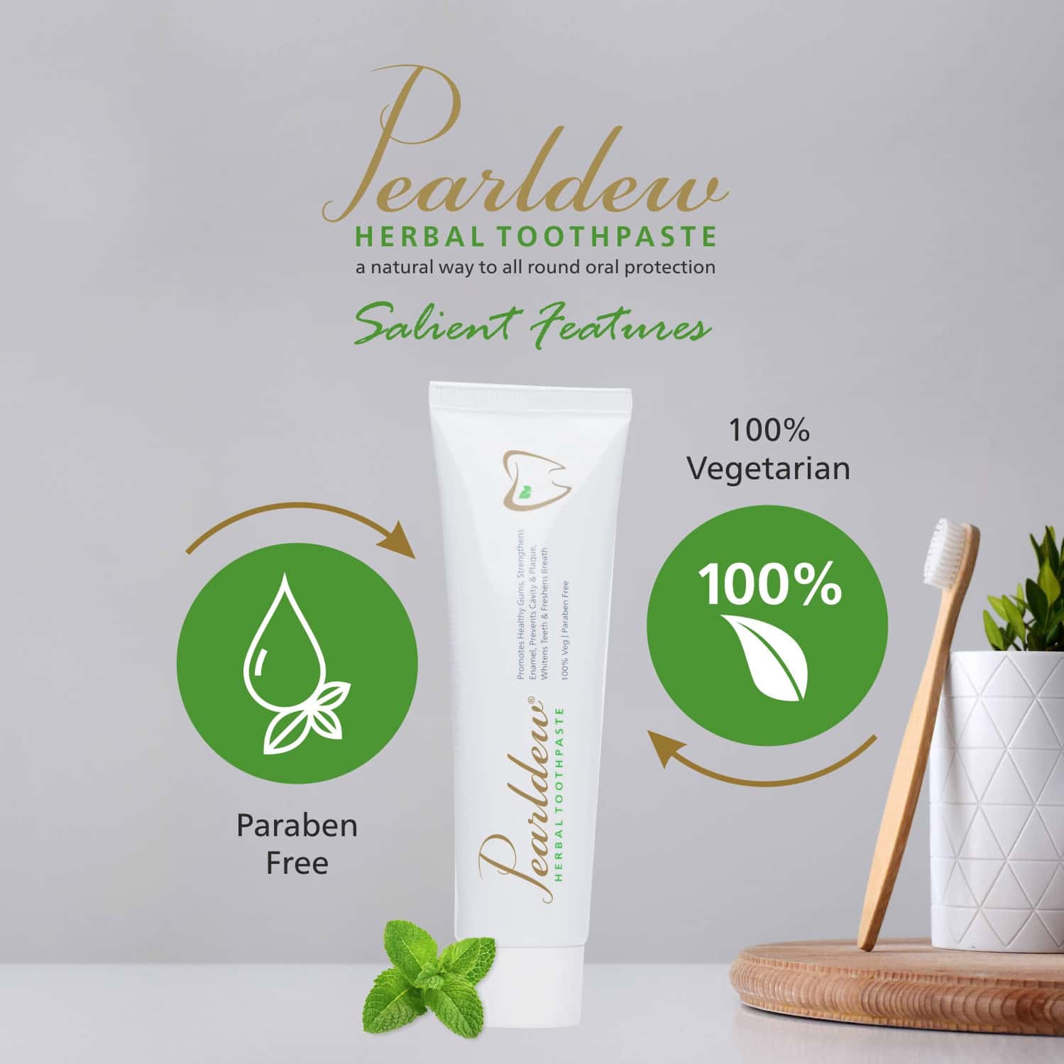 Buy PEARLDEW HERBAL TOOTHPASTE - 100 GM | PARABEN FREE | COMPLETE ...