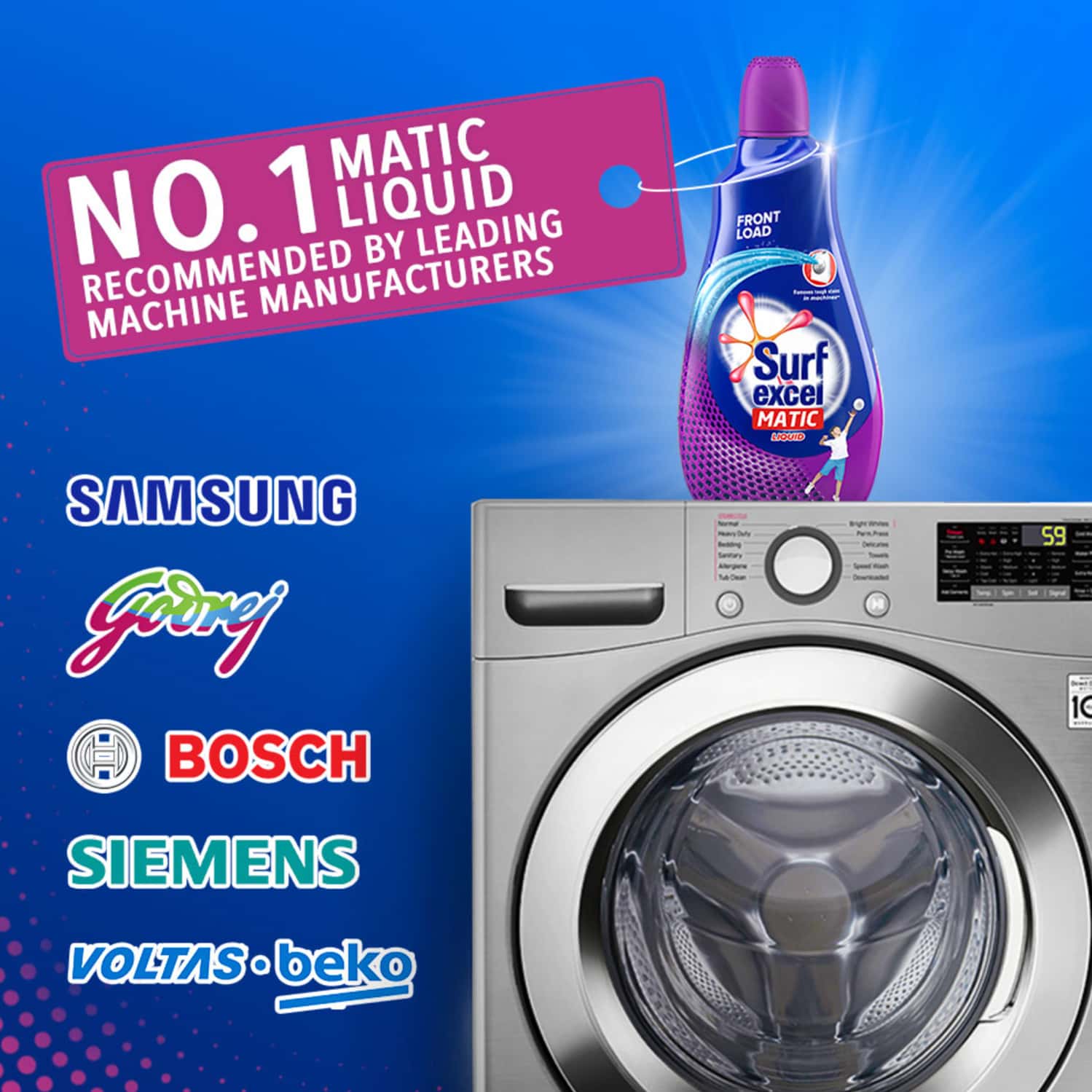 Buy SURF EXCEL MATIC LIQUID DETERGENT FRONT LOAD - 500ML Online & Get ...