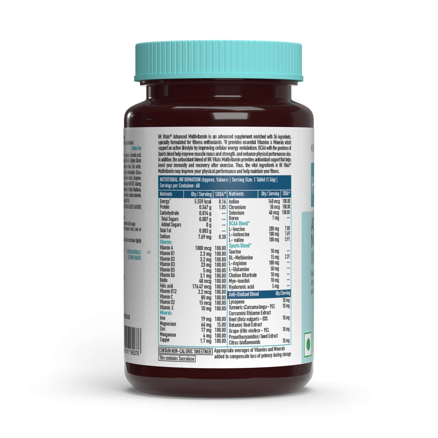Buy HEALTHKART HK VITALS ADVANCED MULTIVITAMIN WITH BCAA TABLET, 60 ...