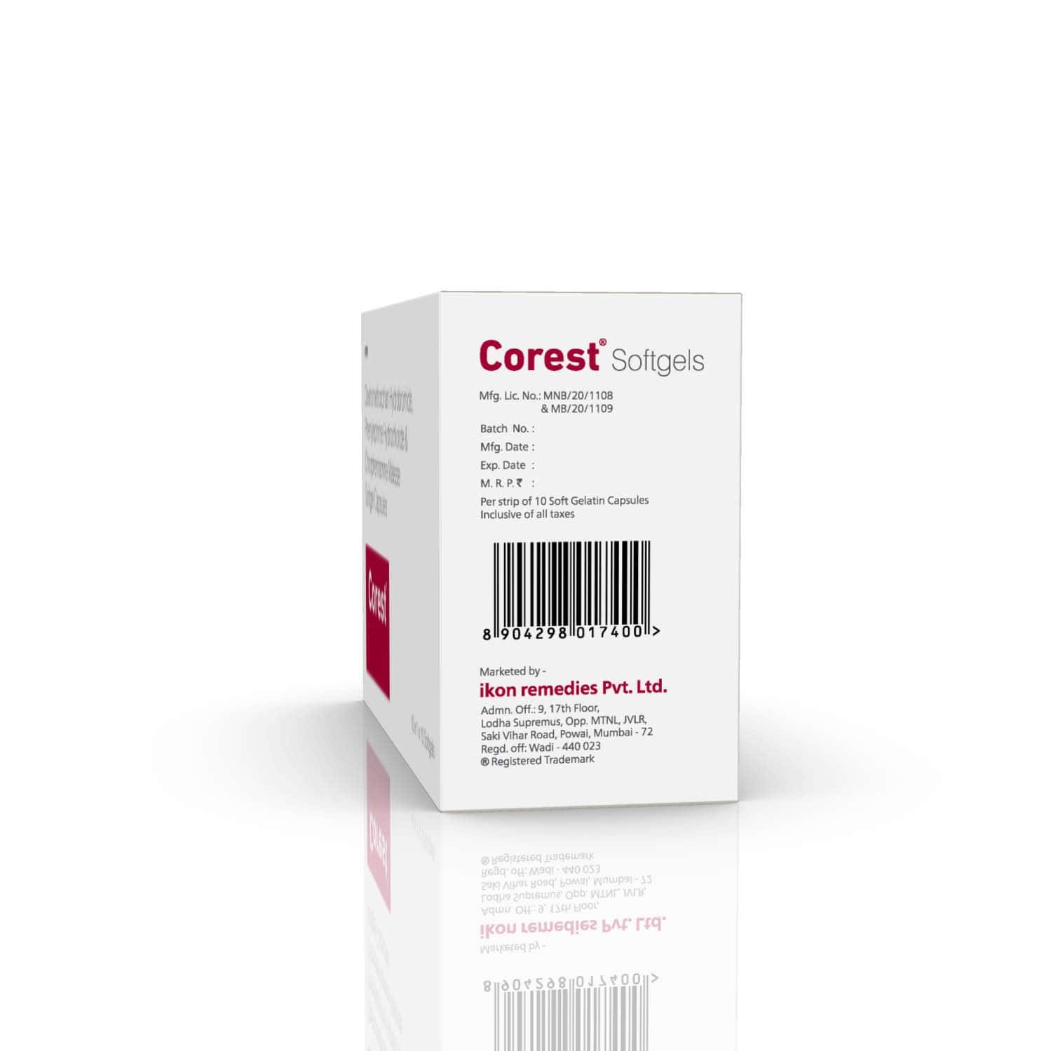 Buy Corest Strip Of 10 Softgel Capsules Online at Flat 15% OFF | PharmEasy