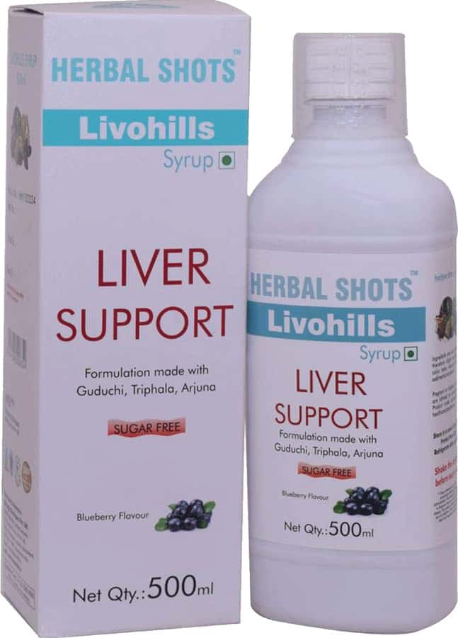 Buy HERBAL HILLS SHOTS LIVOHILLS LIVER SUPPORT SYRUP 500 ML (BLUEBERRY ...