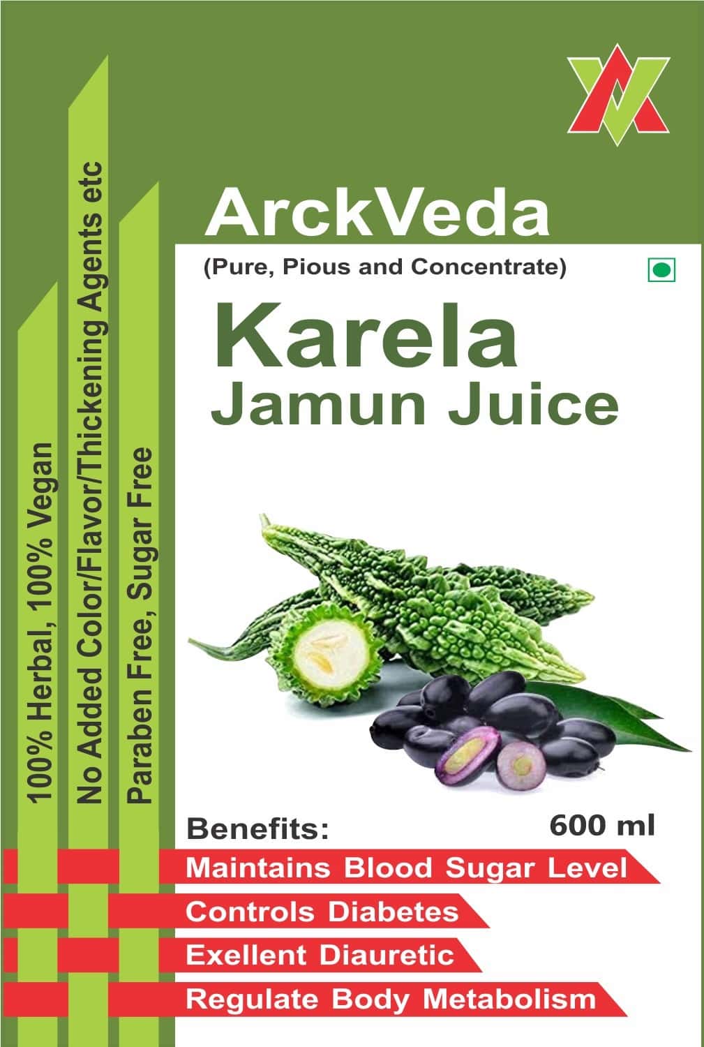 Buy ARCKVEDA KARELA JAMUN JUICE HERBAL REMEDY TO MAINTAIN BLOOD SUGAR 