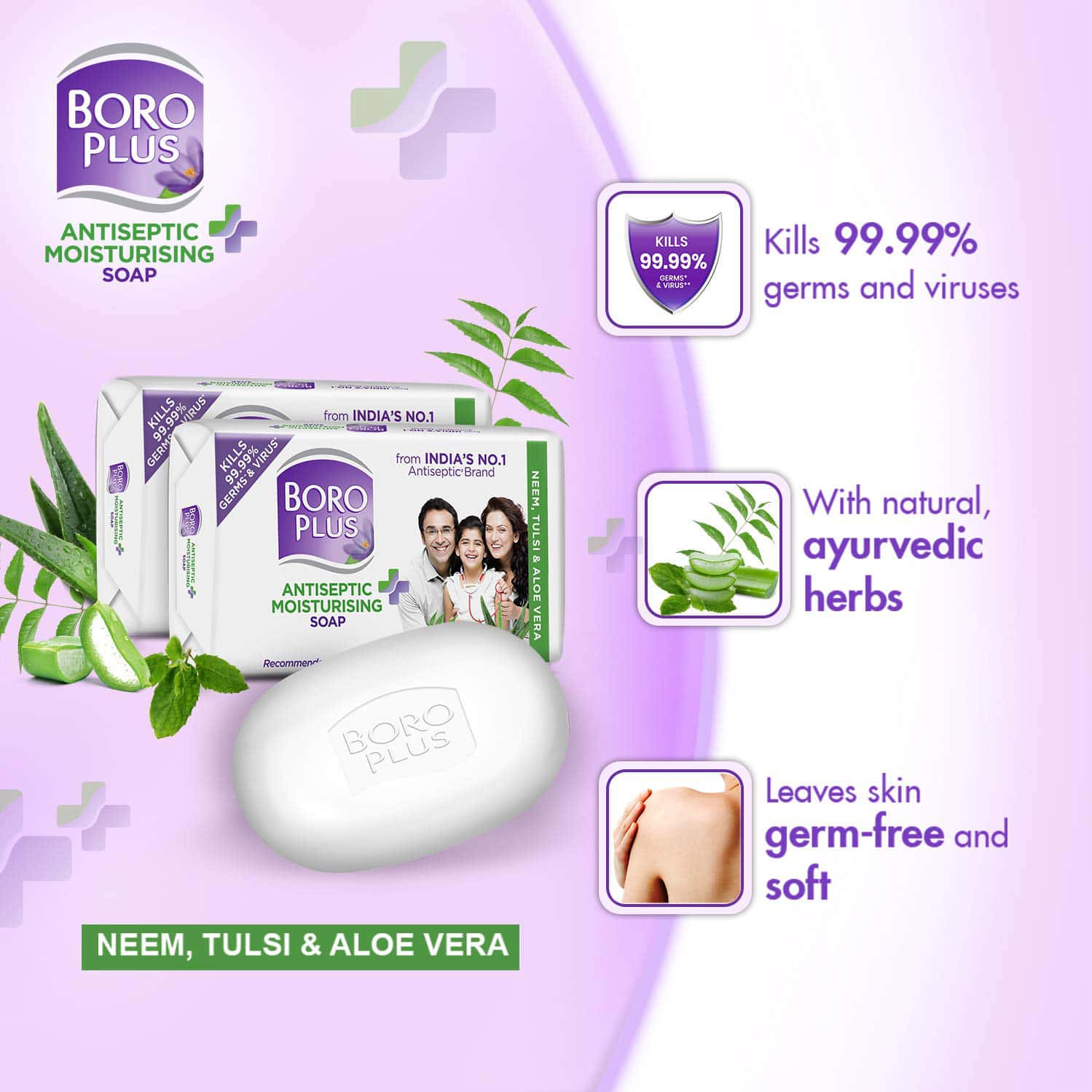 Buy BOROPLUS ANTISEPTIC AND MOISTURISING BATHING SOAP 125G (PACK OF 6 ...