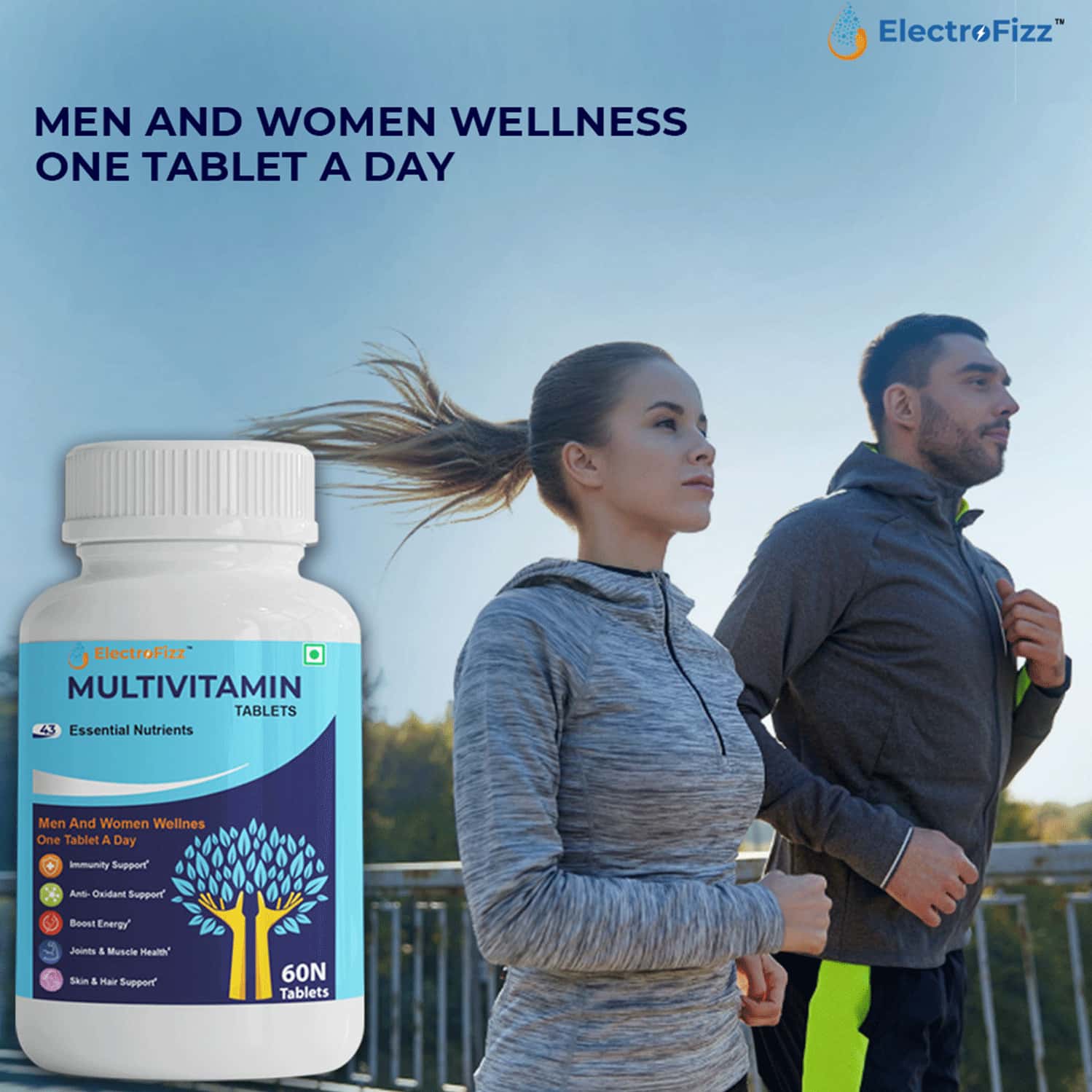 Buy ELECTROFIZZ MULTIVITAMIN FOR MEN & WOMEN WITH OMEGA3 PROBIOTICS ...