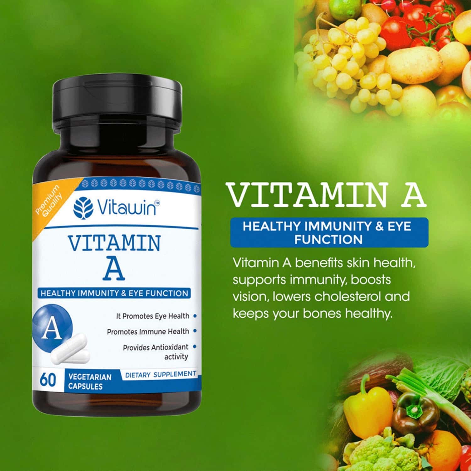 Buy VITAWIN VITAMIN A FOR IMPROVE IMMUNITY AND EYE FUNCTION, HERBAL ...