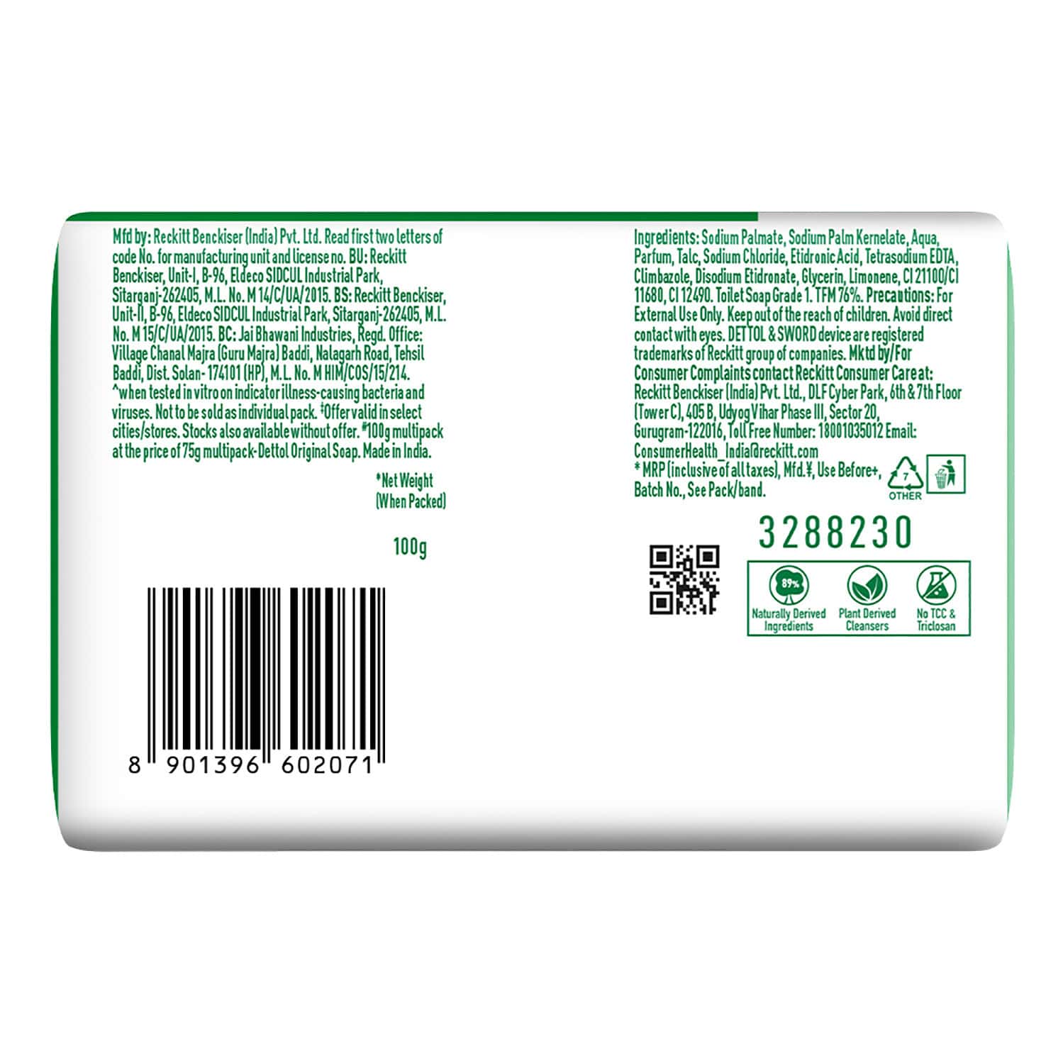 Buy DETTOL ORIGINAL GERM PROTECTION BATHING SOAP BAR 100G PACK OF 4 ...