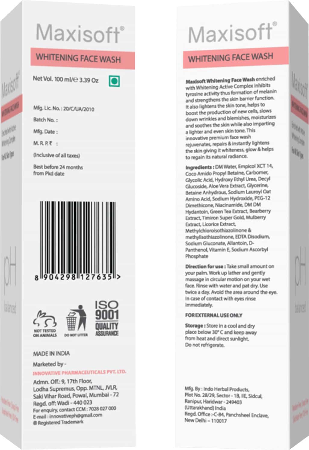 Buy MAXISOFT WHITENING FACE WASH (100 ML - PACK OF 3) Online & Get Upto ...