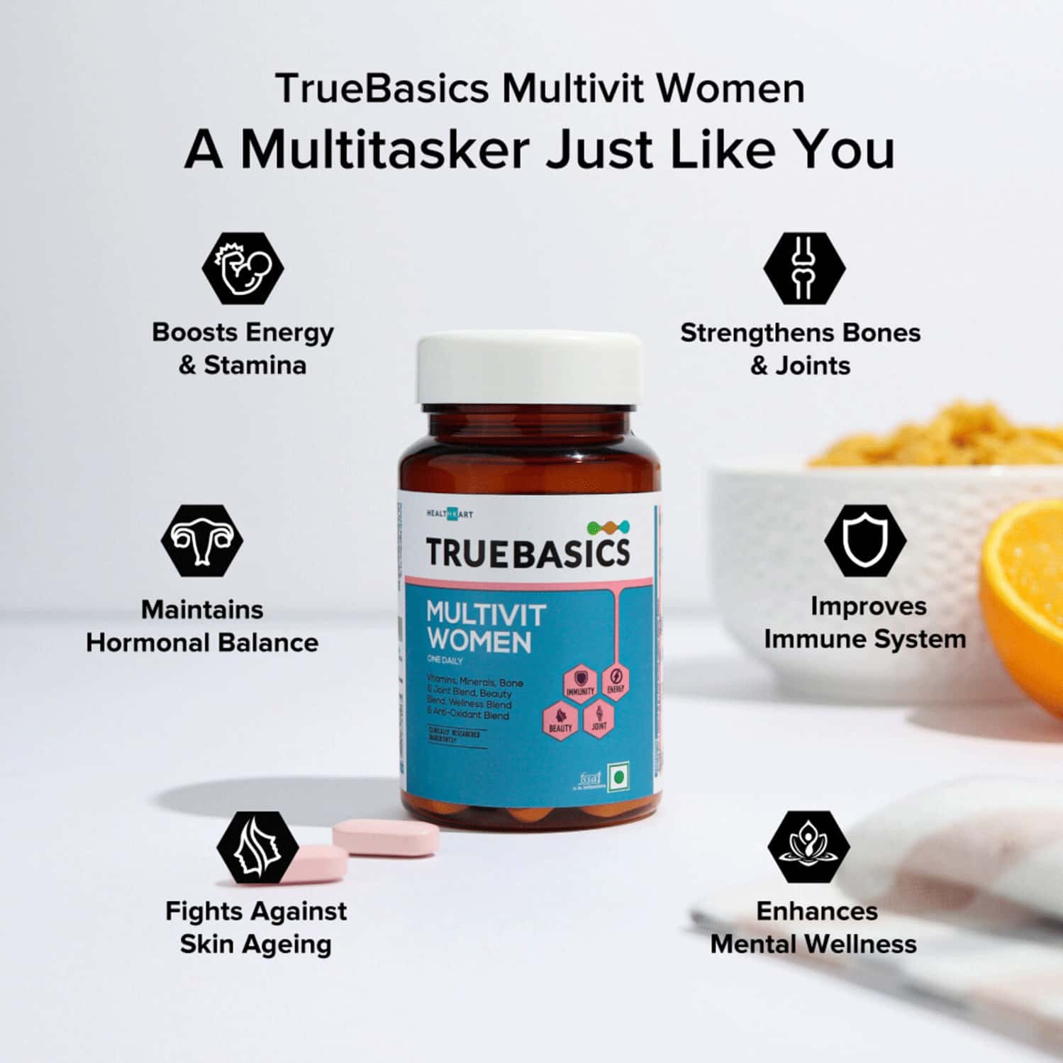 Buy TRUEBASICS MULTIVIT WOMEN ONE DAILY MULTIVITAMINS MULTIMINERALS ...