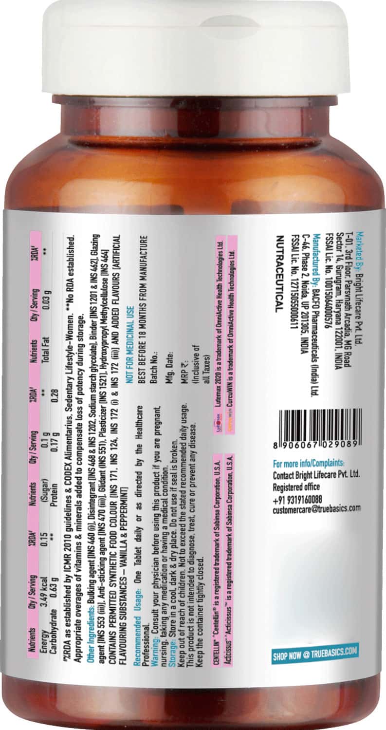 Buy TRUEBASICS MULTIVIT WOMEN ONE DAILY MULTIVITAMINS MULTIMINERALS ...