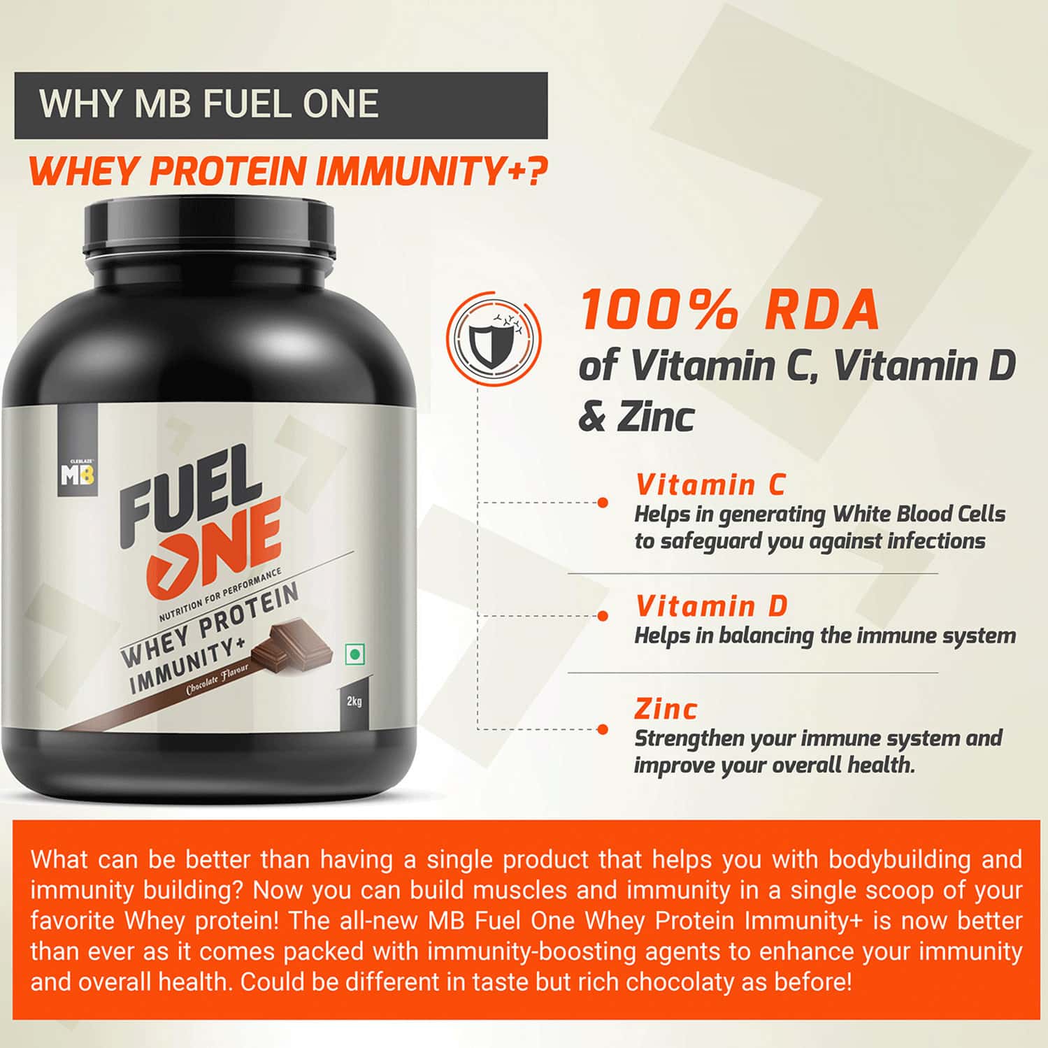 Buy MUSCLEBLAZE FUEL ONE WHEY PROTEIN, 24 G PROTEIN & 5.29 G BCAA ...