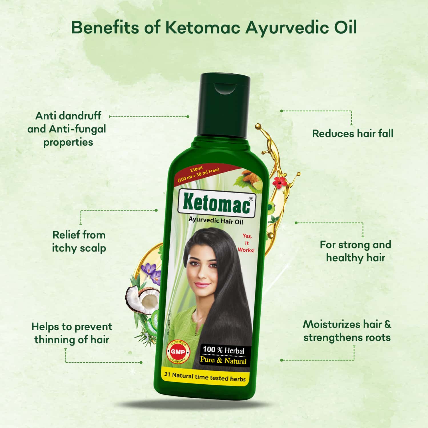 Buy KETOMAC HAIR OIL 130 MLL PACK OF 3 Online & Get Upto 60% OFF at ...