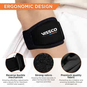 Buy VISSCO TENNIS ELBOW SUPPORT-PROVIDES AN IDEAL COMPRESSION TO THE ...