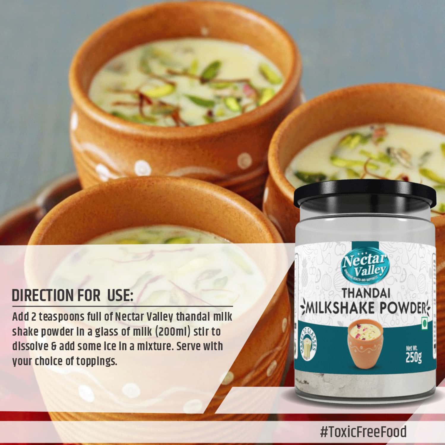 Buy NECTAR VALLEY THANDAI MILK SHAKE POWDER | NUTRITIOUS, HEALTHY ...