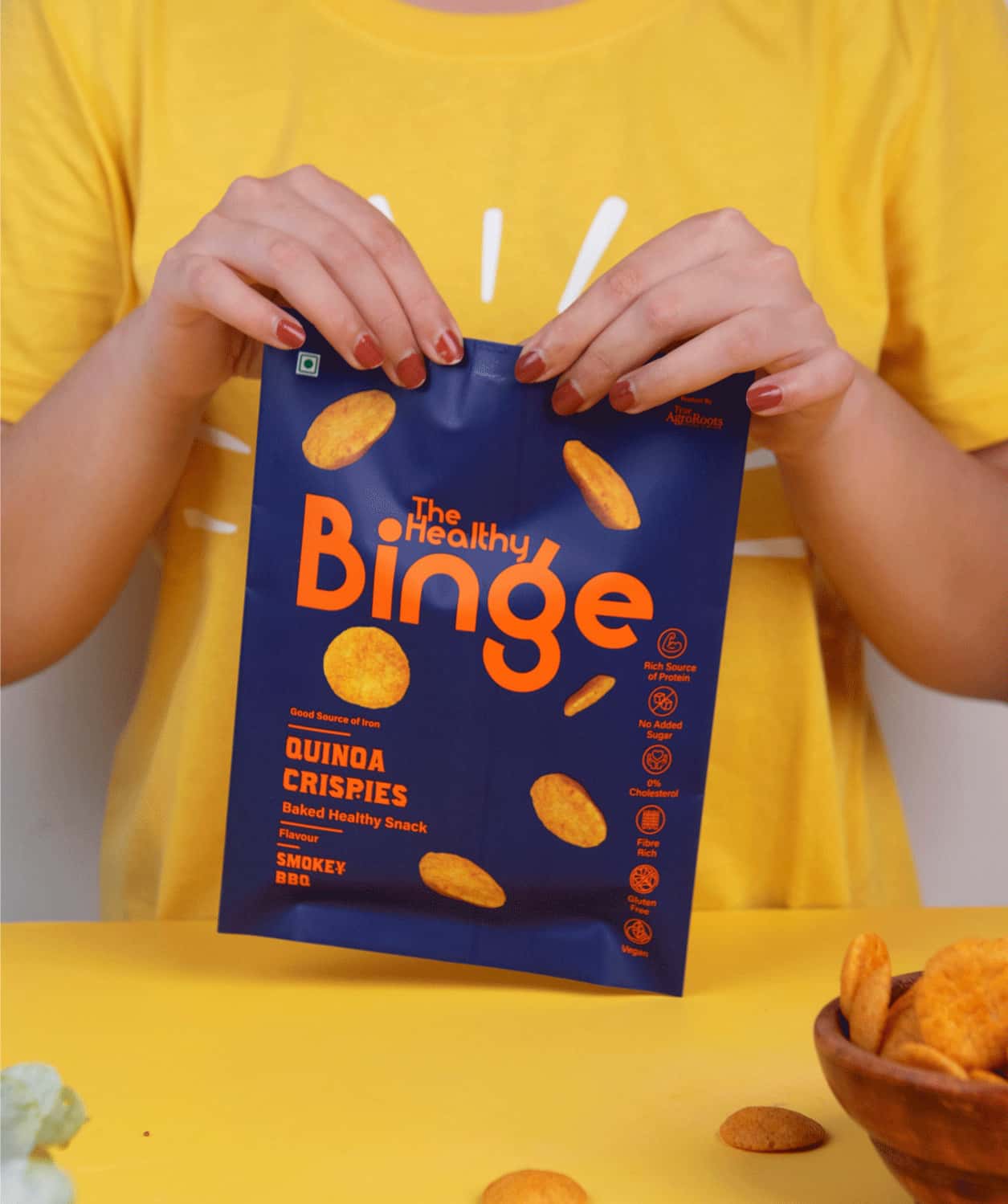 Buy THE HEALTHY BINGE | BAKED CHIPS |QUINOA BBQ | 0% CHOLESTEROL | PACK ...