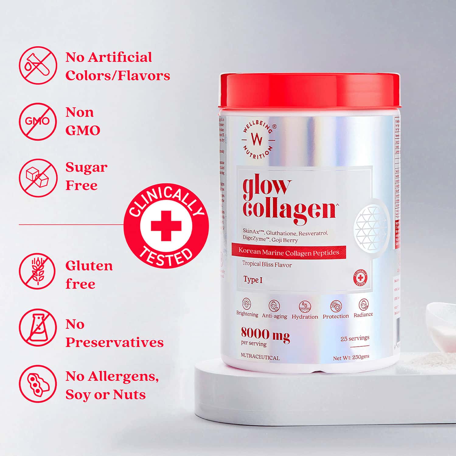 Buy WELLBEING NUTRITION GLOW KOREAN MARINE COLLAGEN PEPTIDES FOR ANTI ...