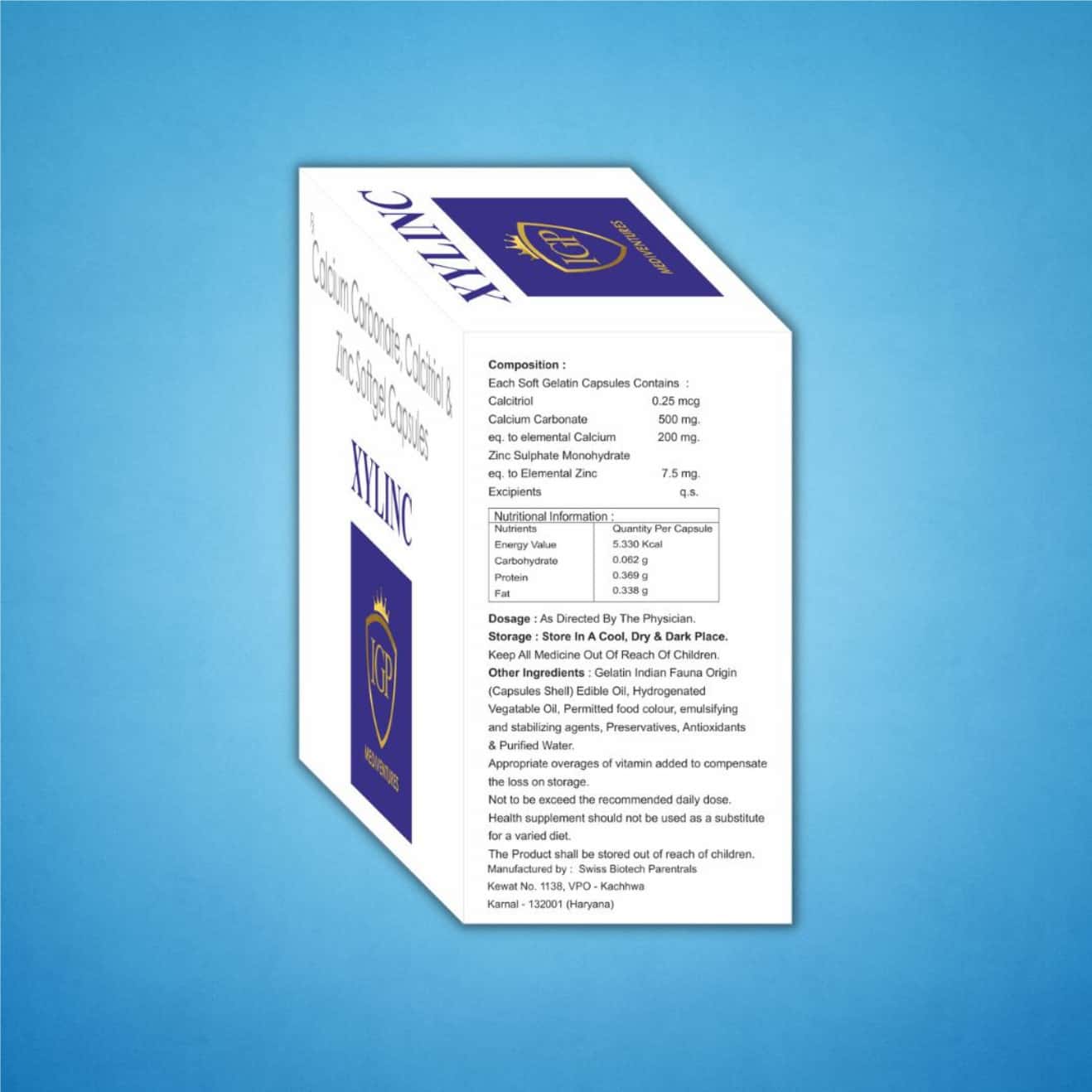 Buy XYLINC CALCIUM CAPSULES FOR BONE HEALTH (60 CAPSULES) Online & Get ...