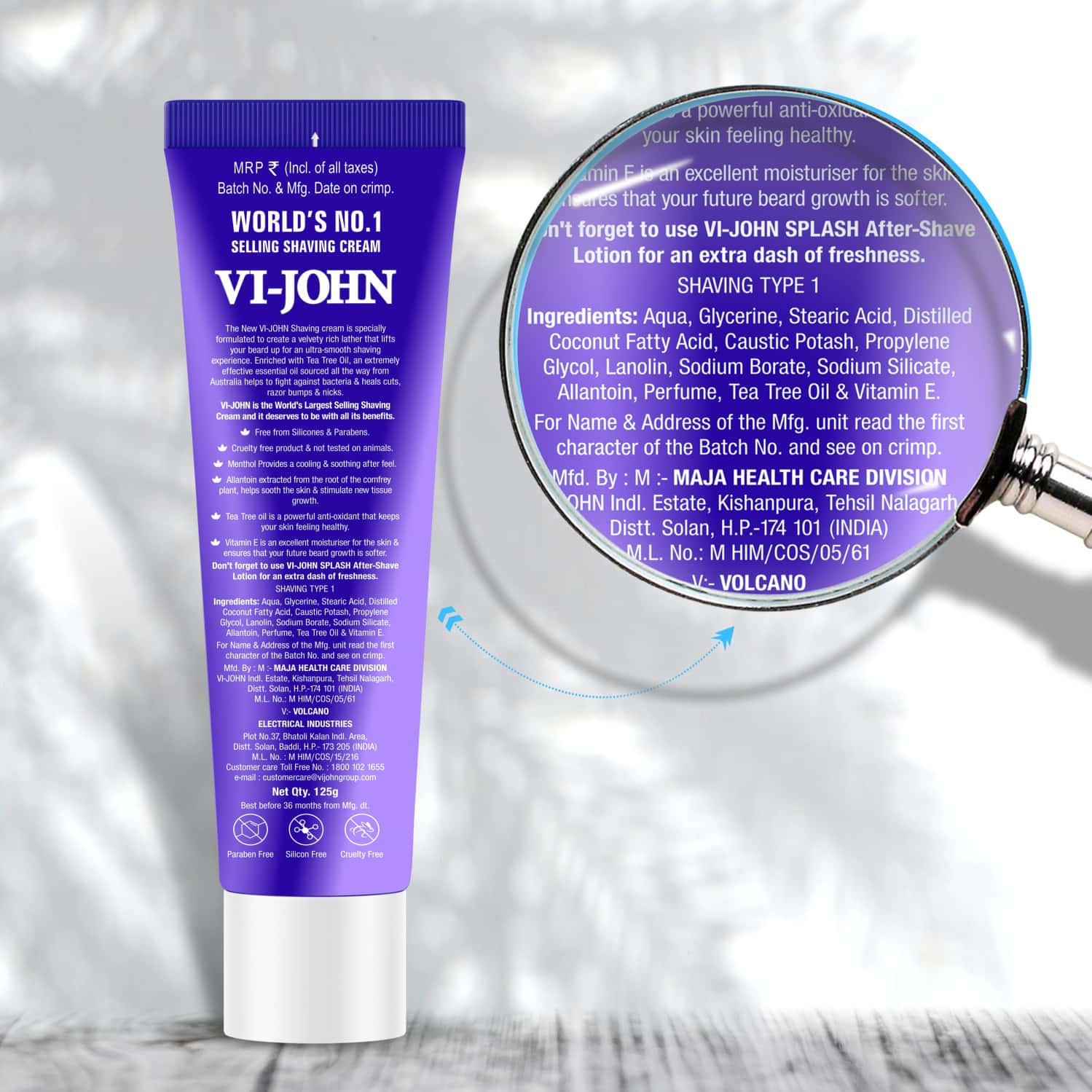 Buy VI-JOHN TROPICAL LIME SHAVING CREAM FOR MEN WITH TEA TREE OIL AND ...