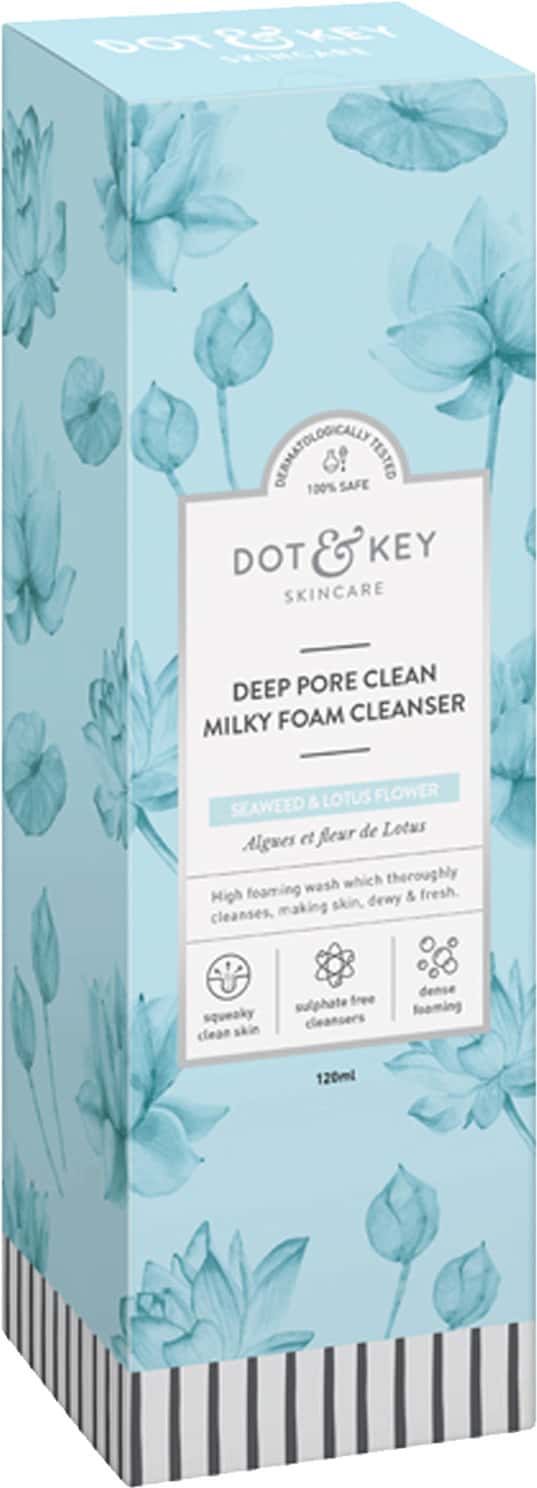 Buy DOT & KEY DEEP PORE CLEAN MILKY FOAM CLEANSER 120ML Online & Get ...