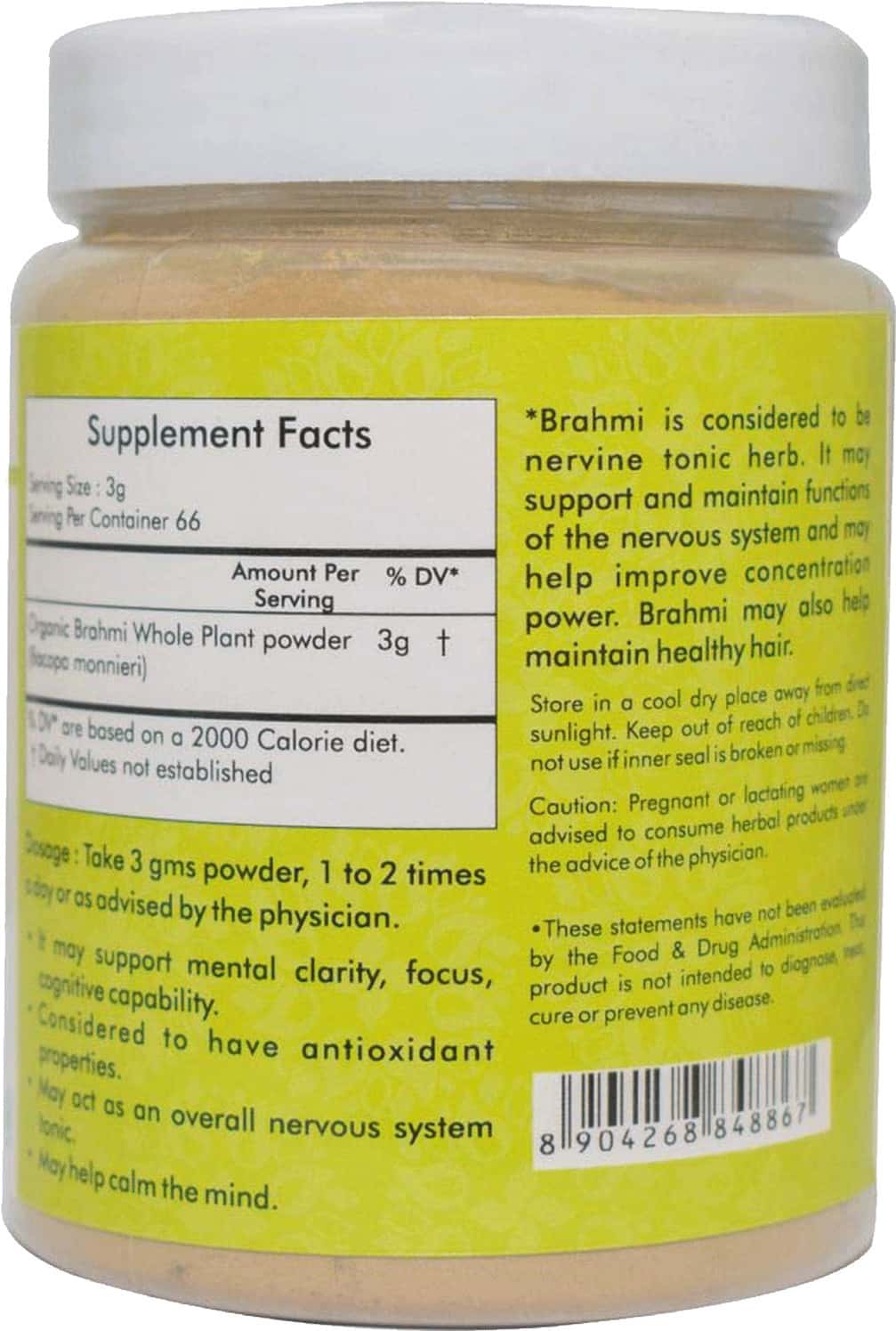 Buy AL AYURVEDIC LIFE ORGANIC BRAHMI POWDER 200 GMS Online & Get Upto ...