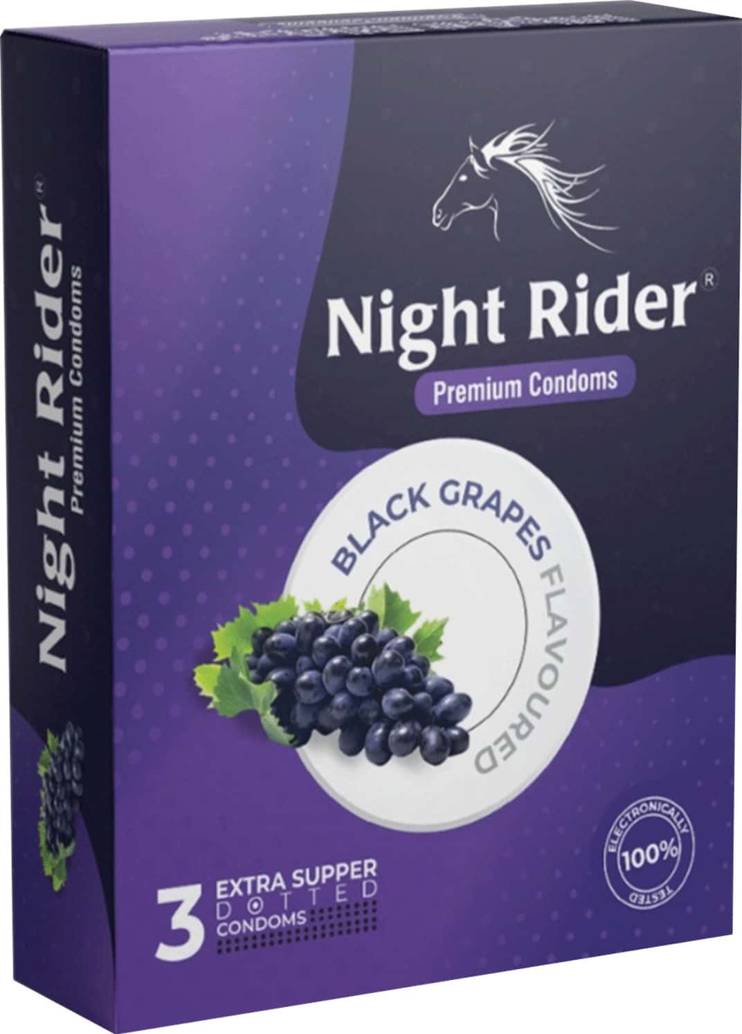 Buy NIGHT RIDER EXTRA SUPER DOTTED CONDOMS - 3 PIECE (BLACKGRAPES ...