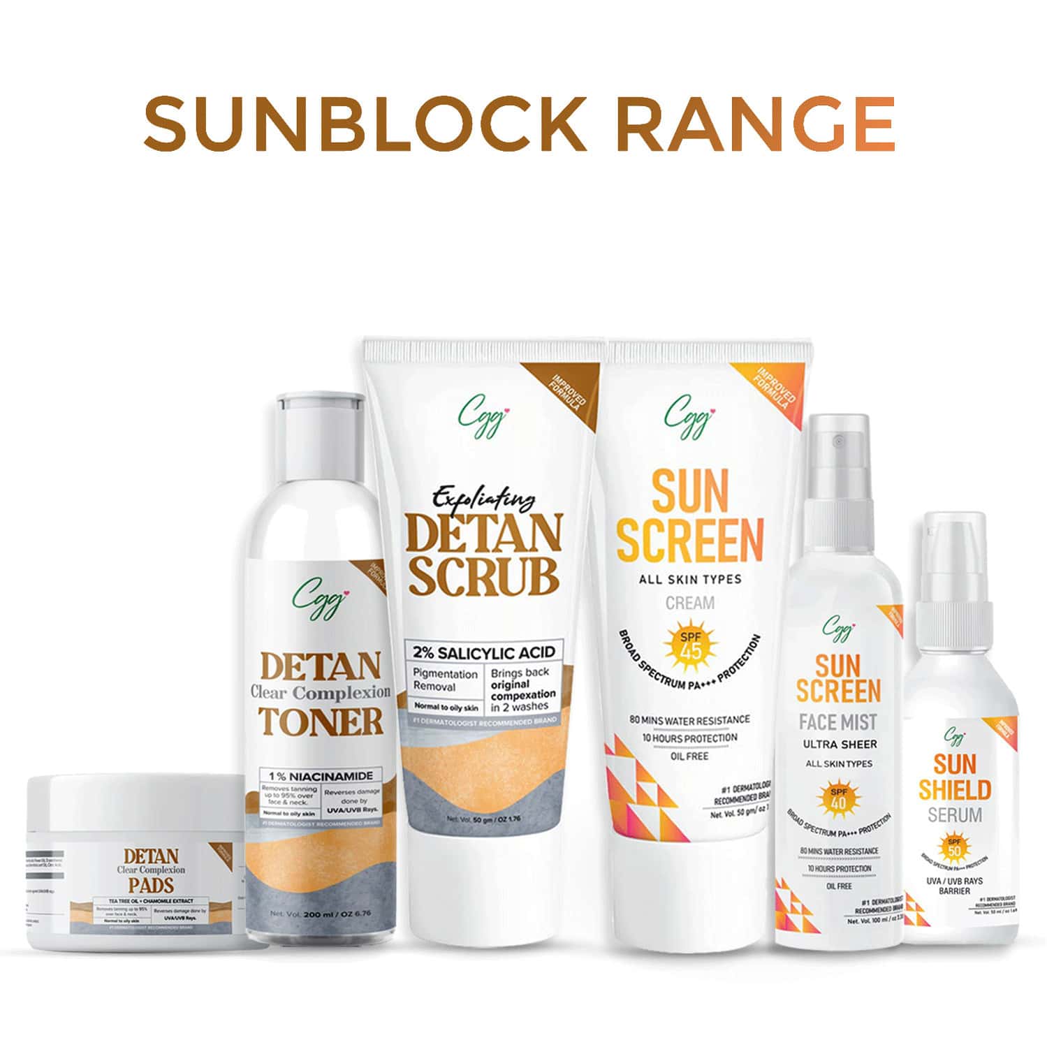 Buy CGG COSMETICS SUNSCREEN SUN BLOCK KIT WITH SPF 45 PA+++ BROAD ...