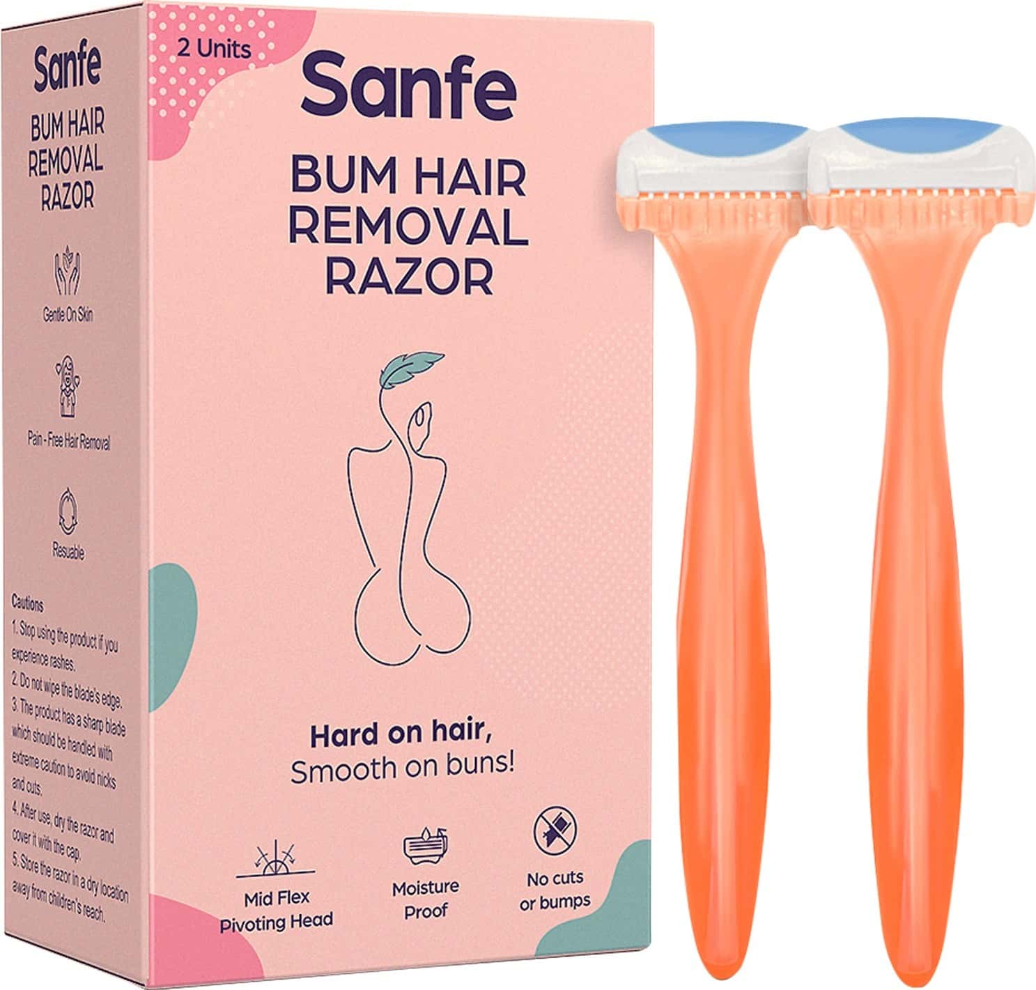 Buy SANFE BUM HAIR REMOVING RAZOR FOR WOMEN WITH MID PIVOT HAIR ...