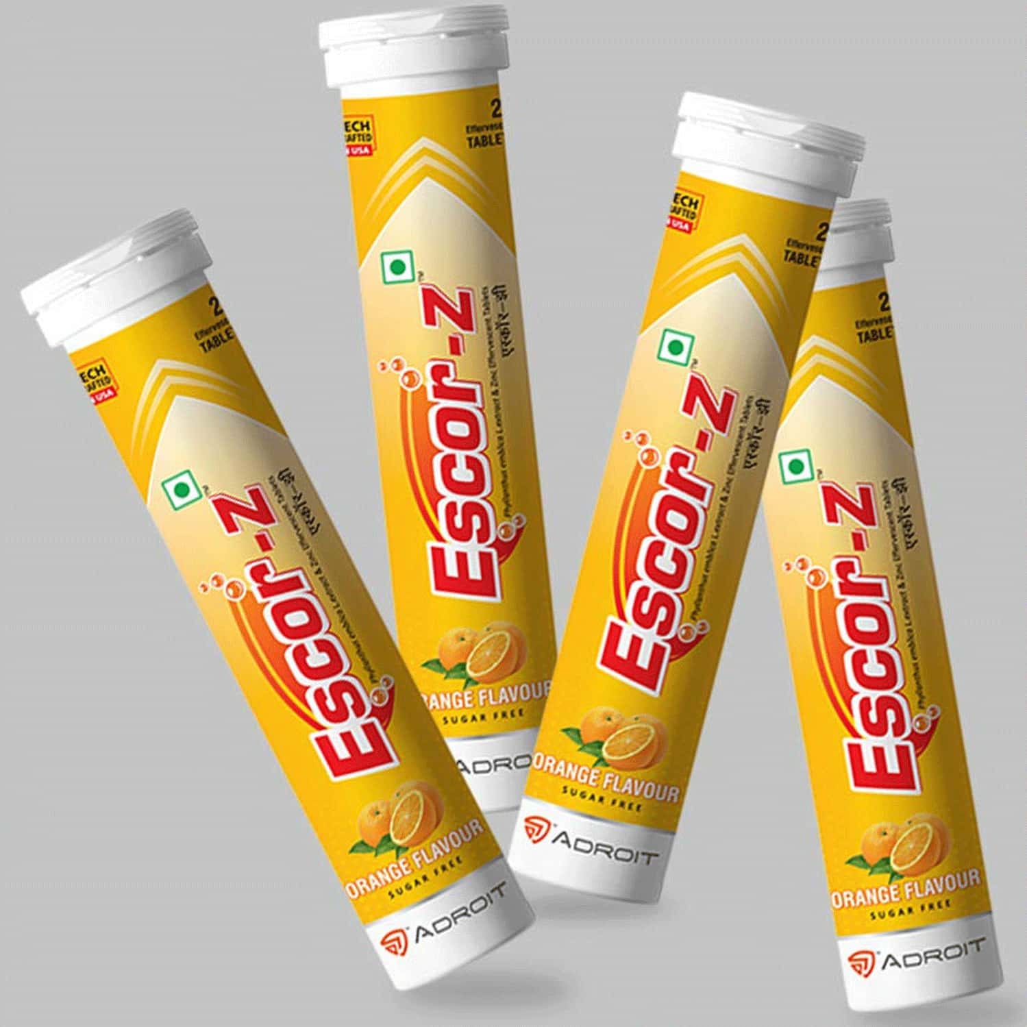 Buy ESCOR Z EFFERVESCENT TABLETS - ORANGE FLAVOR - 20 TABLETS (PACK OF ...