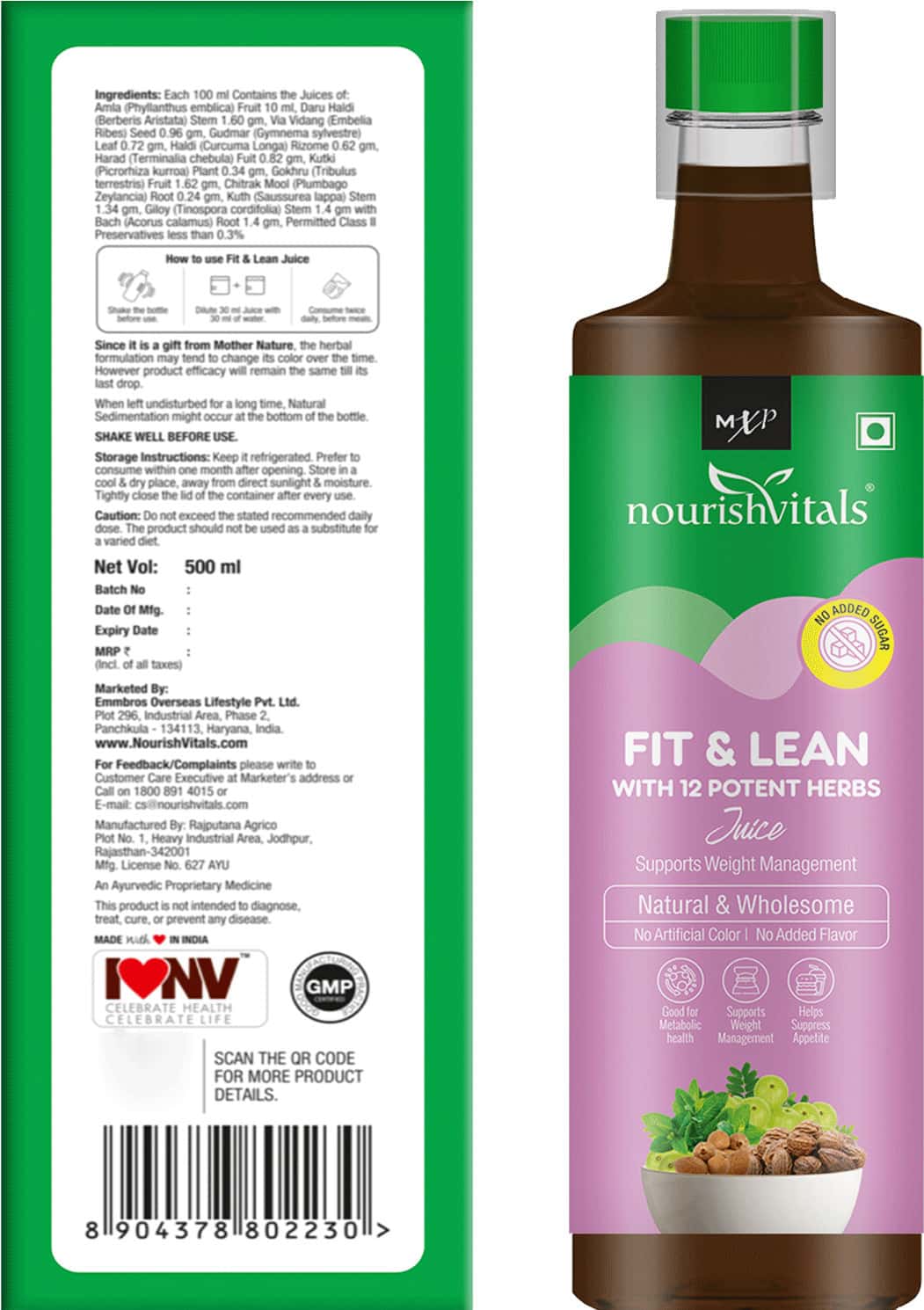 Buy NOURISHVITALS IMMUNITY JUICE + FIT & LEAN JUICE - A NATURAL ...