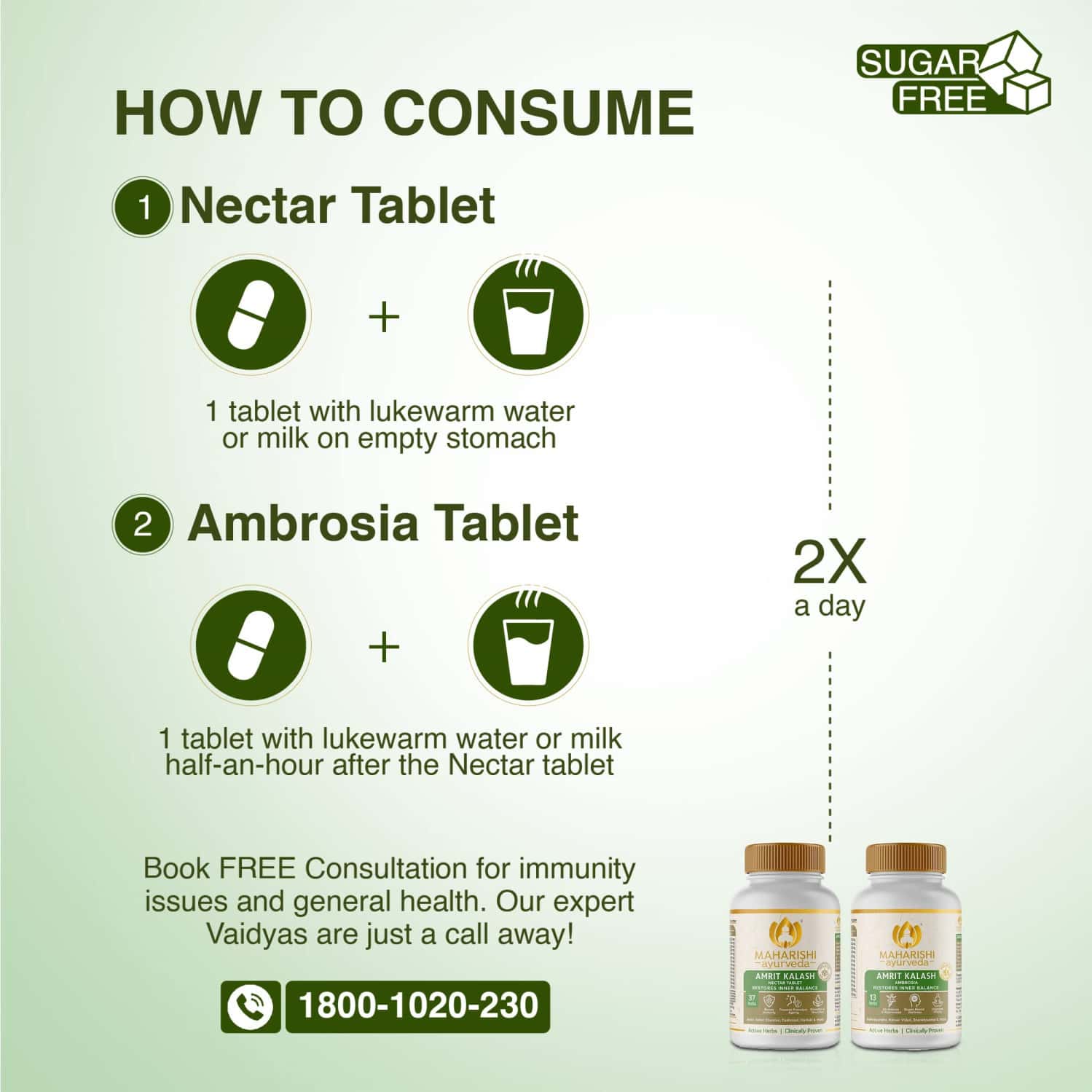 Buy MAHARISHI AYURVEDA AMRIT KALASH (AMBROSIA 60 TABLETS & NECTAR 60 TABLETS SUGAR FREE) Online ...