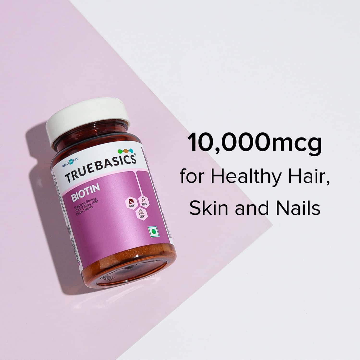 Buy TRUEBASICS BIOTIN 10000MCG - 60 TABLETS Online & Get Upto 60% OFF ...