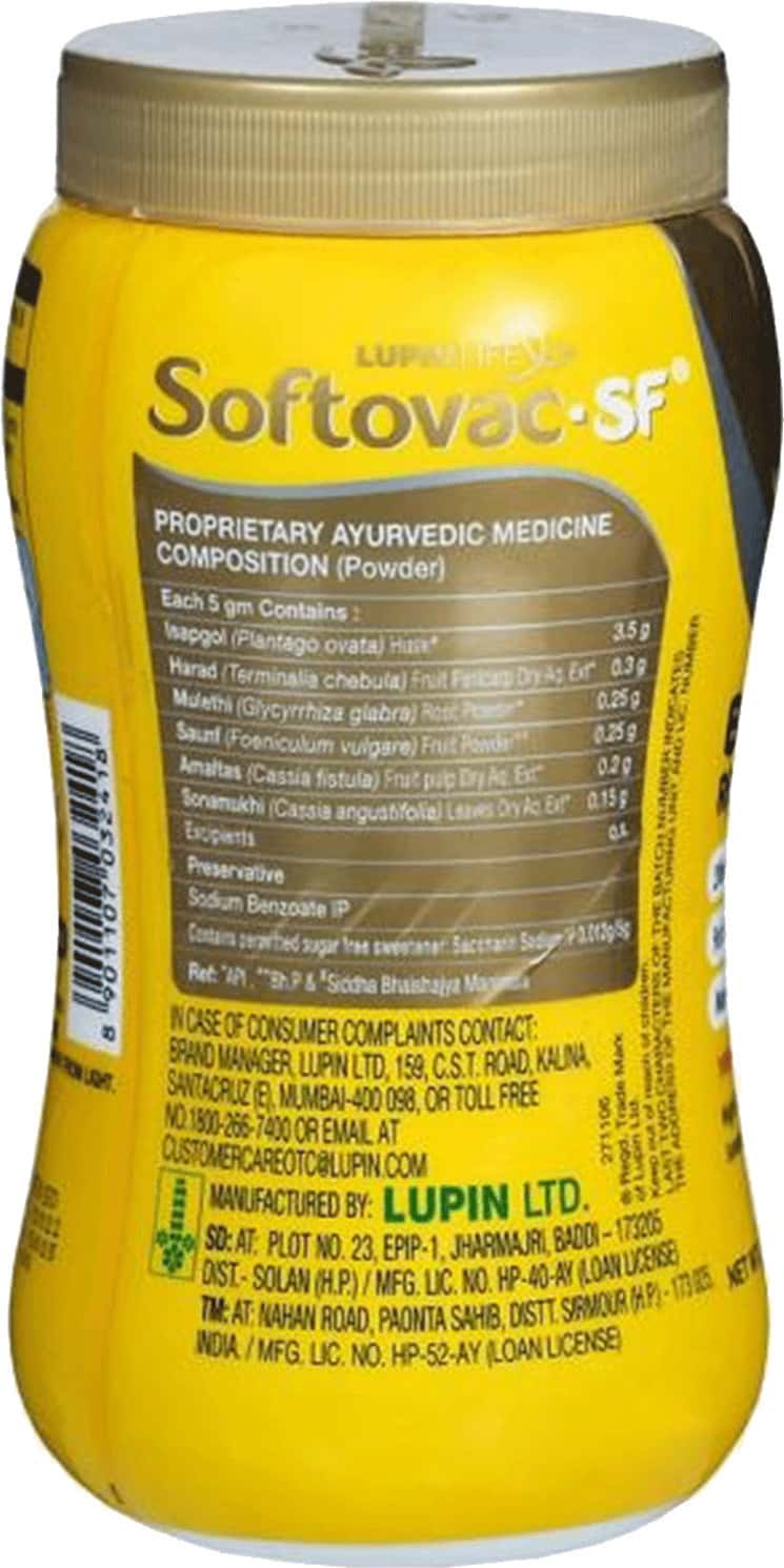 Buy SOFTOVAC SF CONSTIPATION RELIEF POWDER, BOTTLE OF 250G WITH DABUR ...