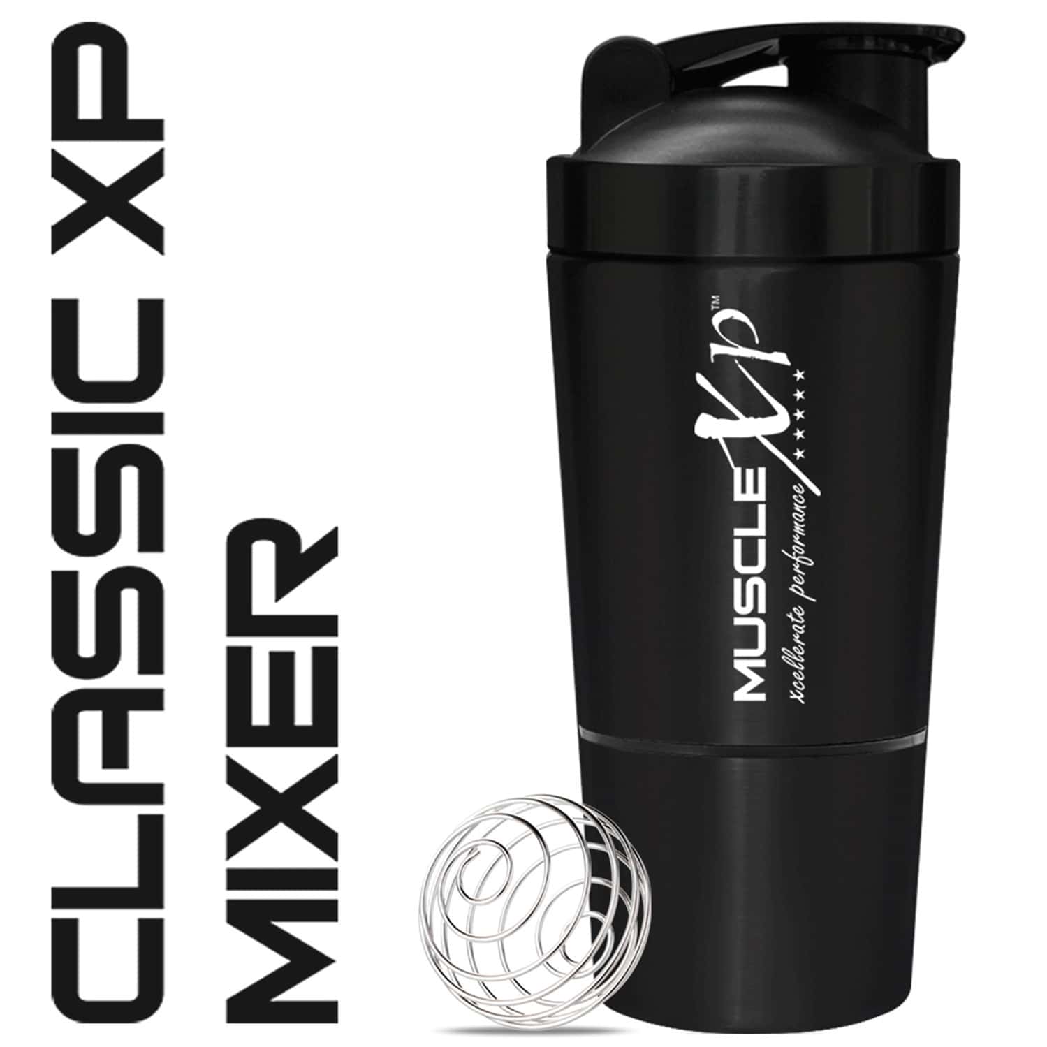 Buy MUSCLEXP GYM SHAKER CLASSIC XP MIXER STAINLESS STEEL 591 ML + 200ML ...