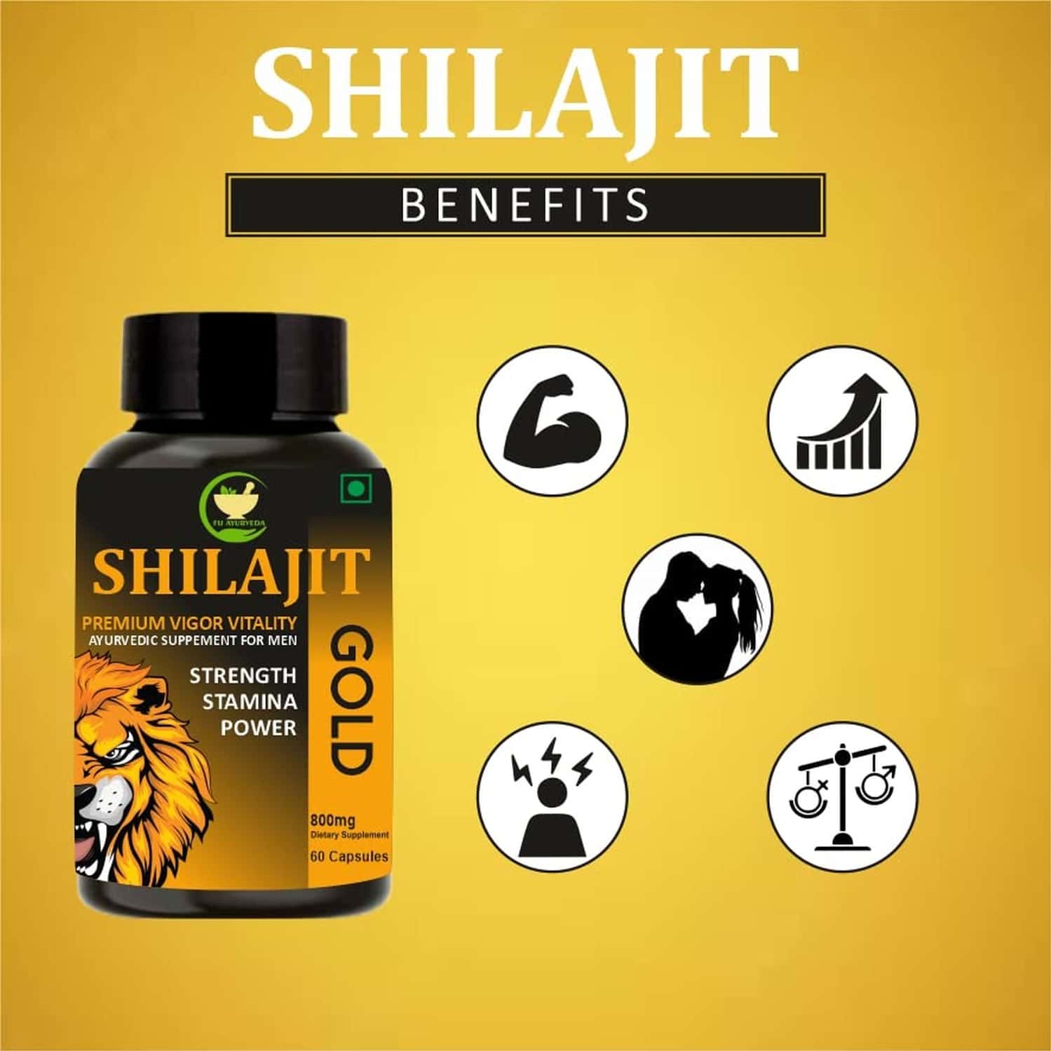 Buy FIJ AYURVEDA SHILAJIT/SHILAJEET GOLD CAPSULE | SHUDH AYURVEDIC SHILAJIT | UNISEX - 800MG 60 ...
