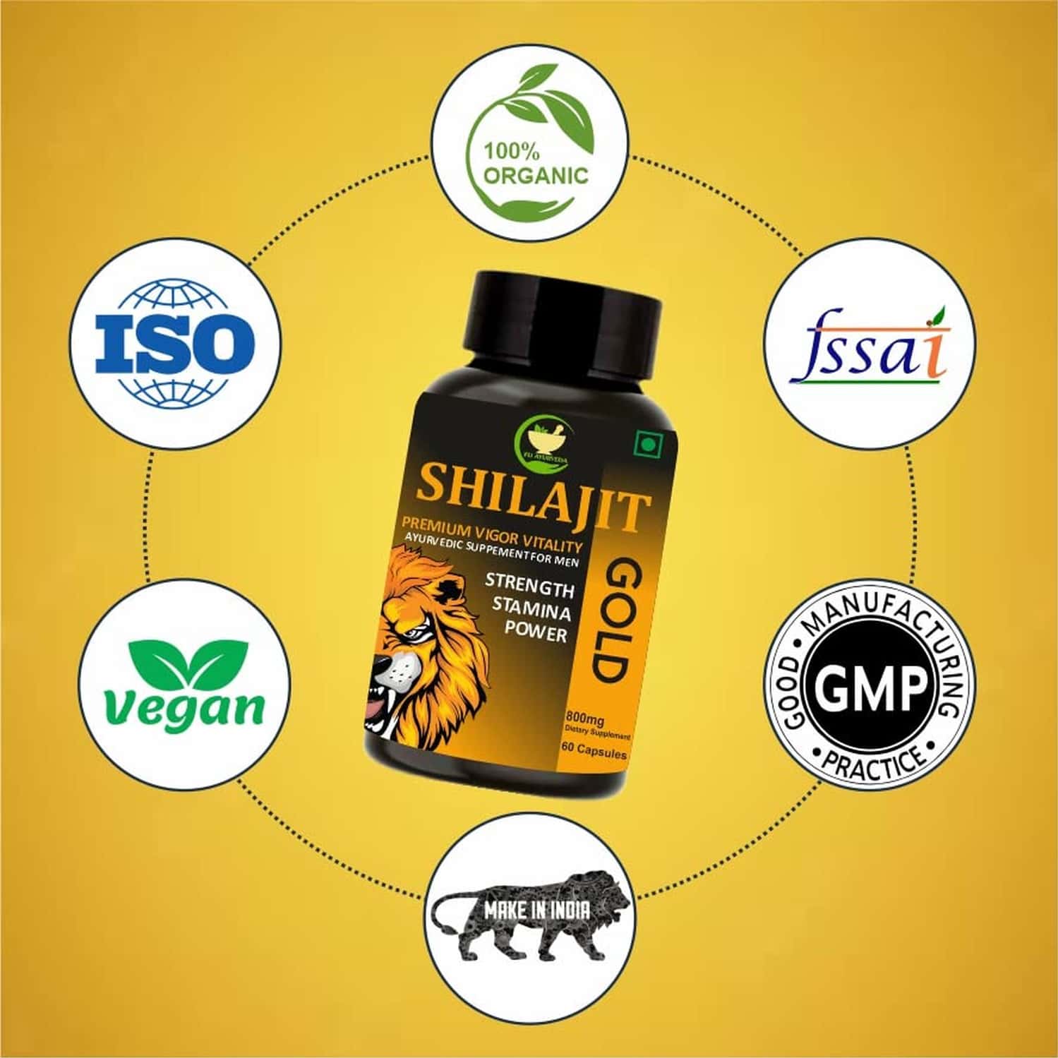Buy FIJ AYURVEDA SHILAJIT/SHILAJEET GOLD CAPSULE | SHUDH AYURVEDIC SHILAJIT | UNISEX - 800MG 60 ...