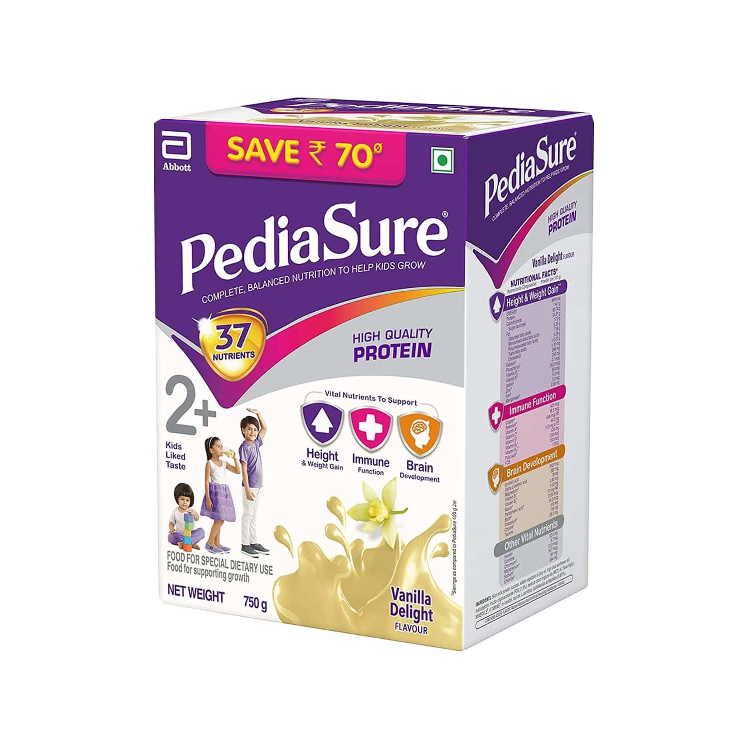 Buy Pediasure Vanilla Child Nutrition Drink Refill Of 750 G Online ...