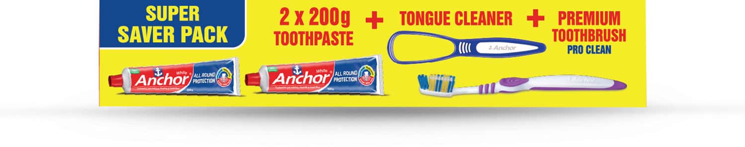 Buy ANCHOR WHITE TOOTHPASTE SUPER SAVER PACK - 200GM X 2 Online & Get ...
