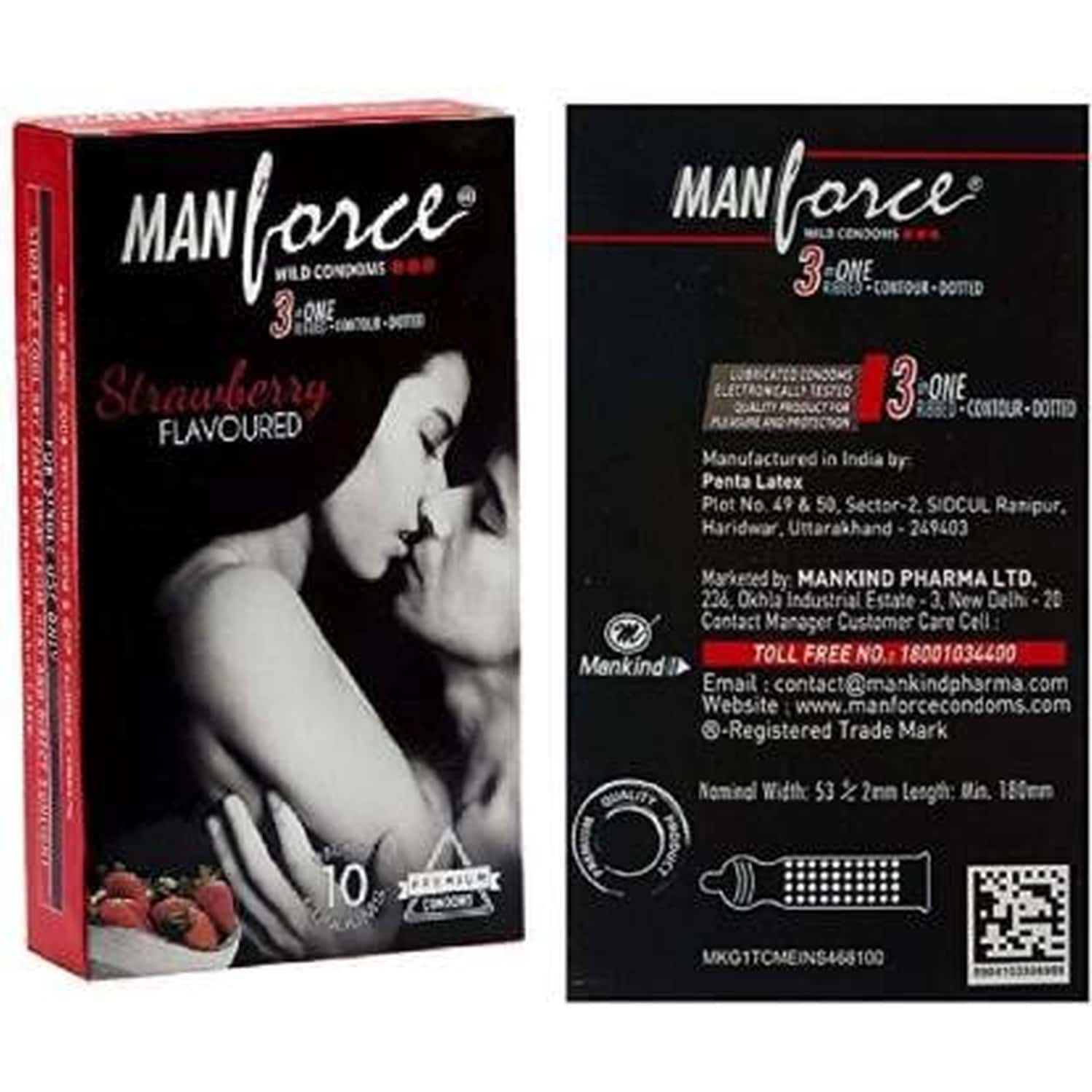 Buy MANFORCE 3 IN 1 WILD BLACK GRAPES FLAVOURED & 3 IN 1 STRAWBERRY FLAVOR CONDOMS (SET OF 2 20 ...