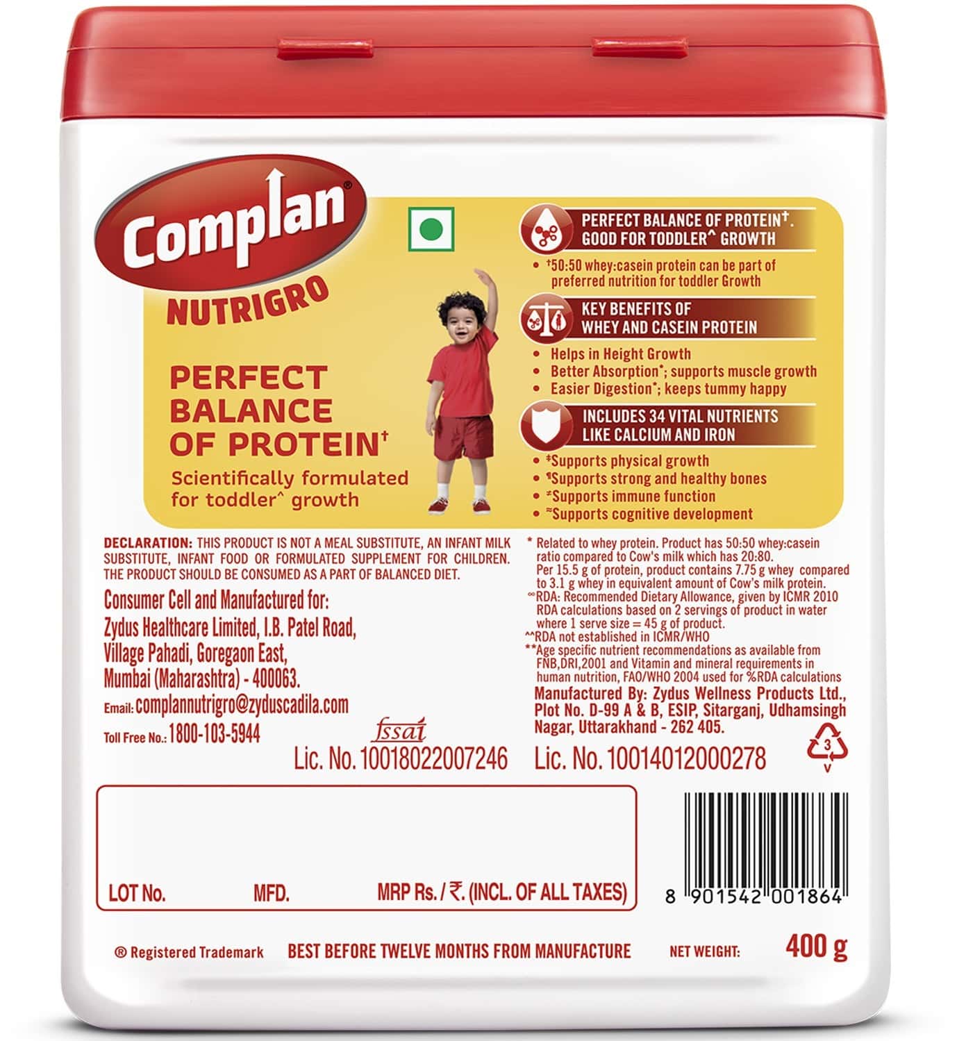 Buy COMPLAN NUTRIGRO DELICIOUS CHOCOLATE JAR - 400G Online & Get Upto 60% OFF at PharmEasy